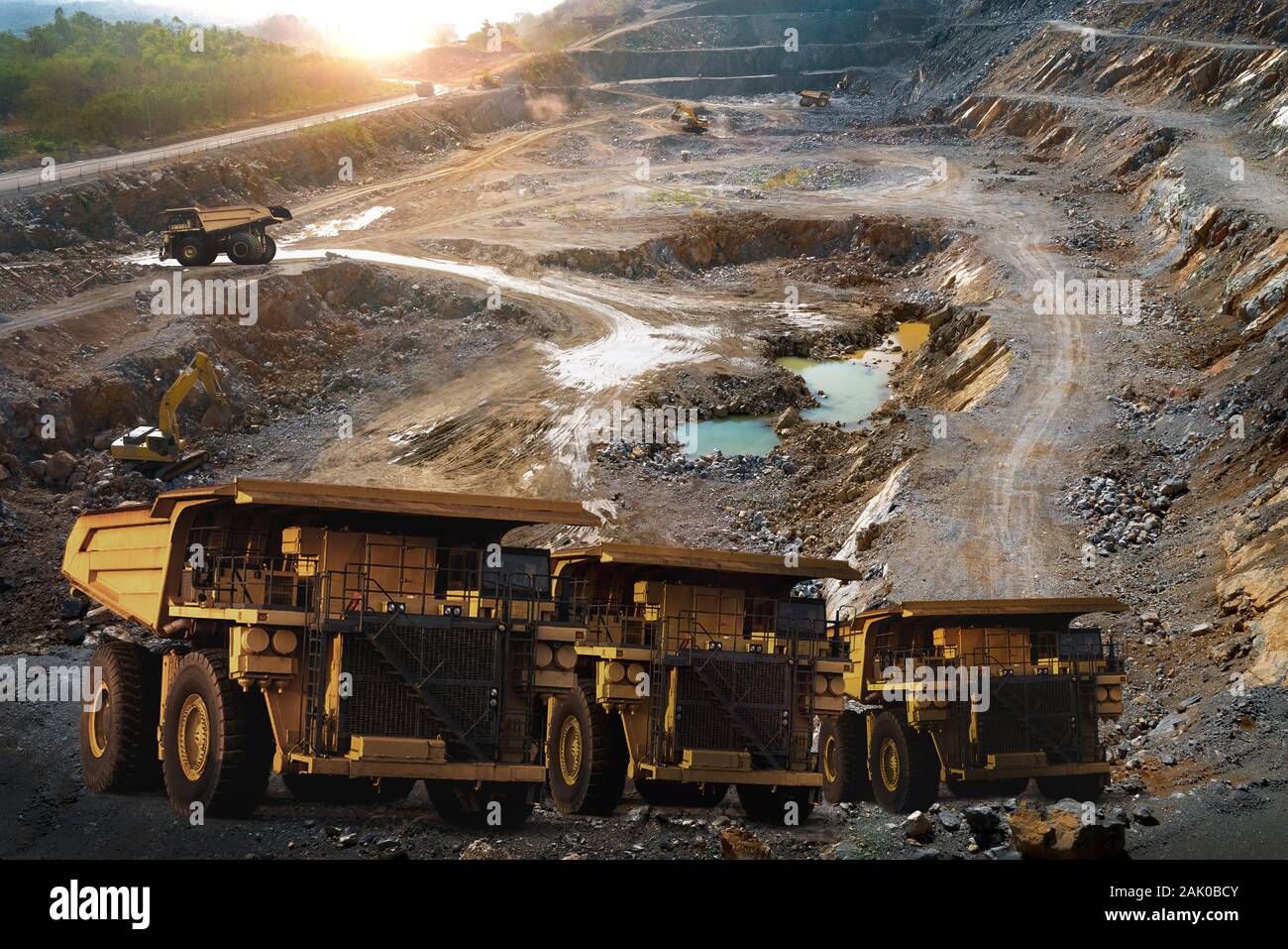 Big dump truck loading for transport minerals gold,Mining industrial at ...