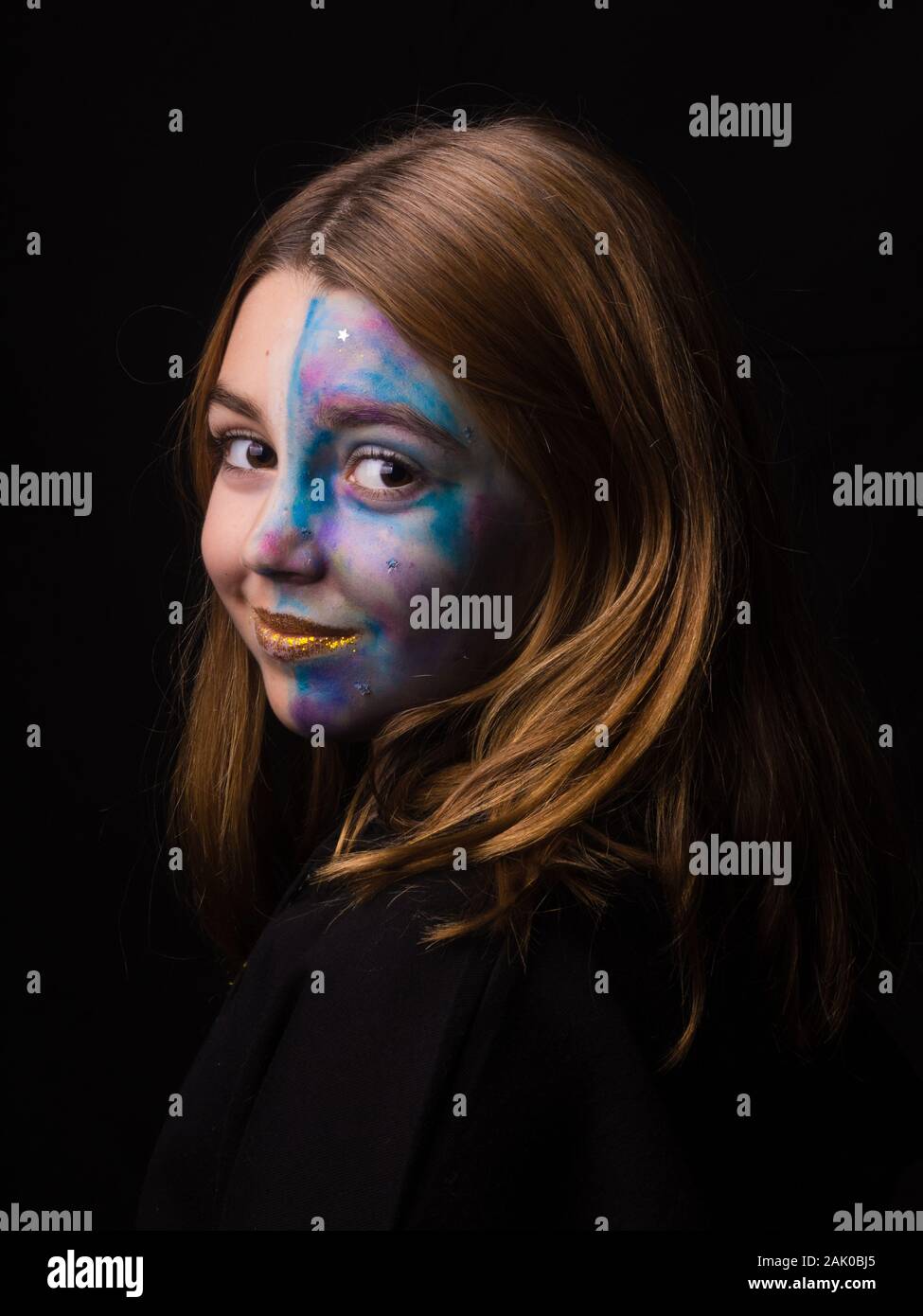 Half face make up hi-res stock photography and images - Alamy