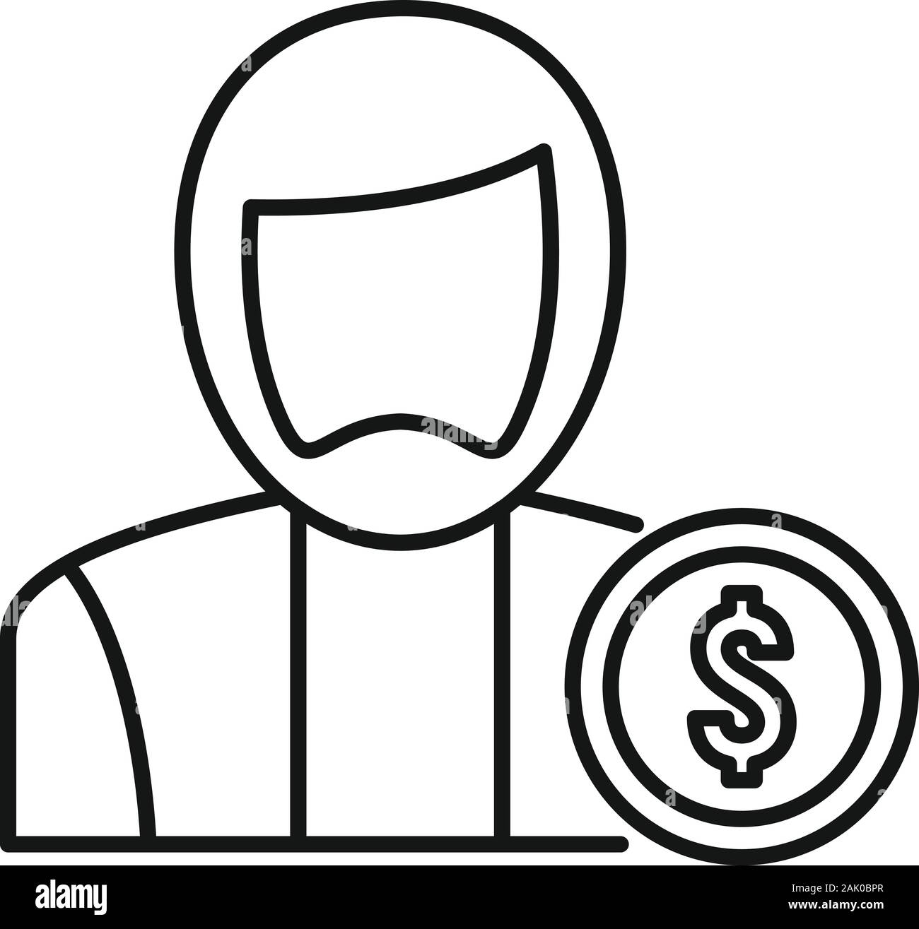 Man buyer icon. Outline man buyer vector icon for web design isolated ...