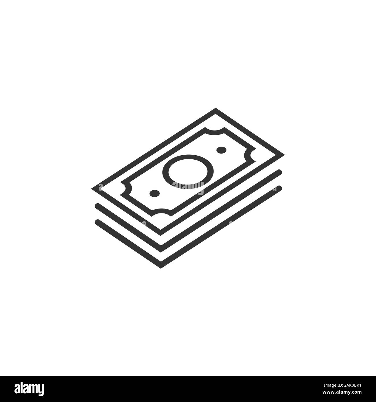 Money stack icon in flat style. Exchange cash vector illustration on ...