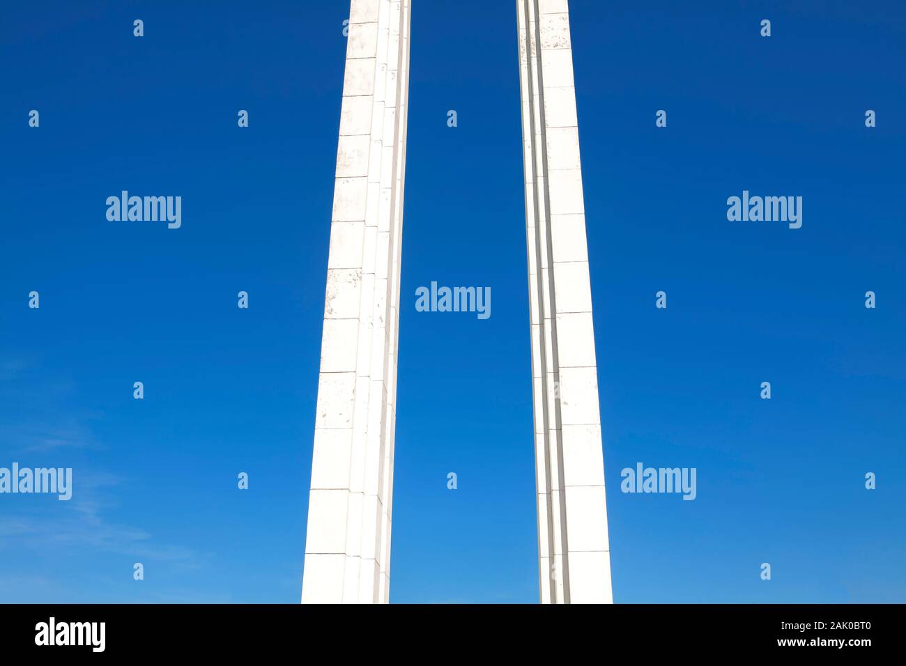 two stone monumental pillars Stock Photo - Alamy