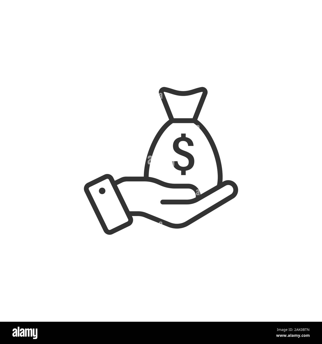 Remuneration icon in flat style. Money in hand vector illustration on ...