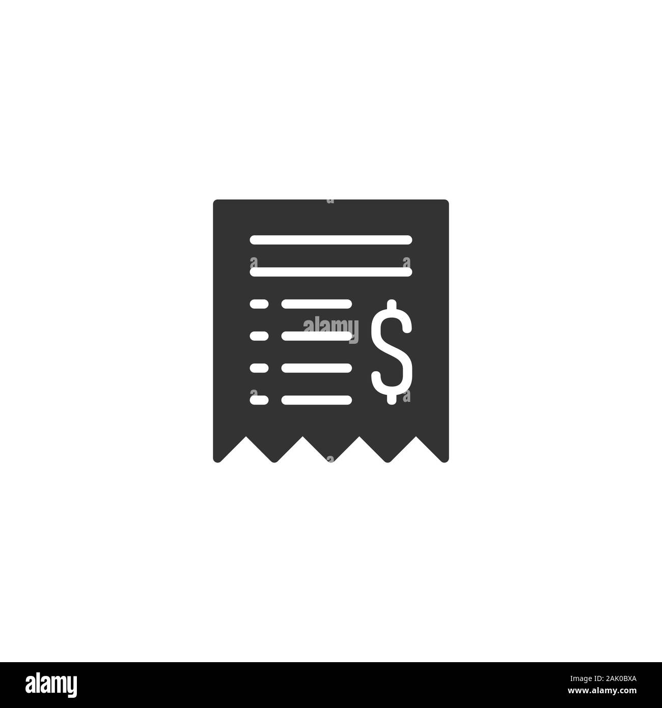 Money check icon in flat style. Checkbook vector illustration on white ...
