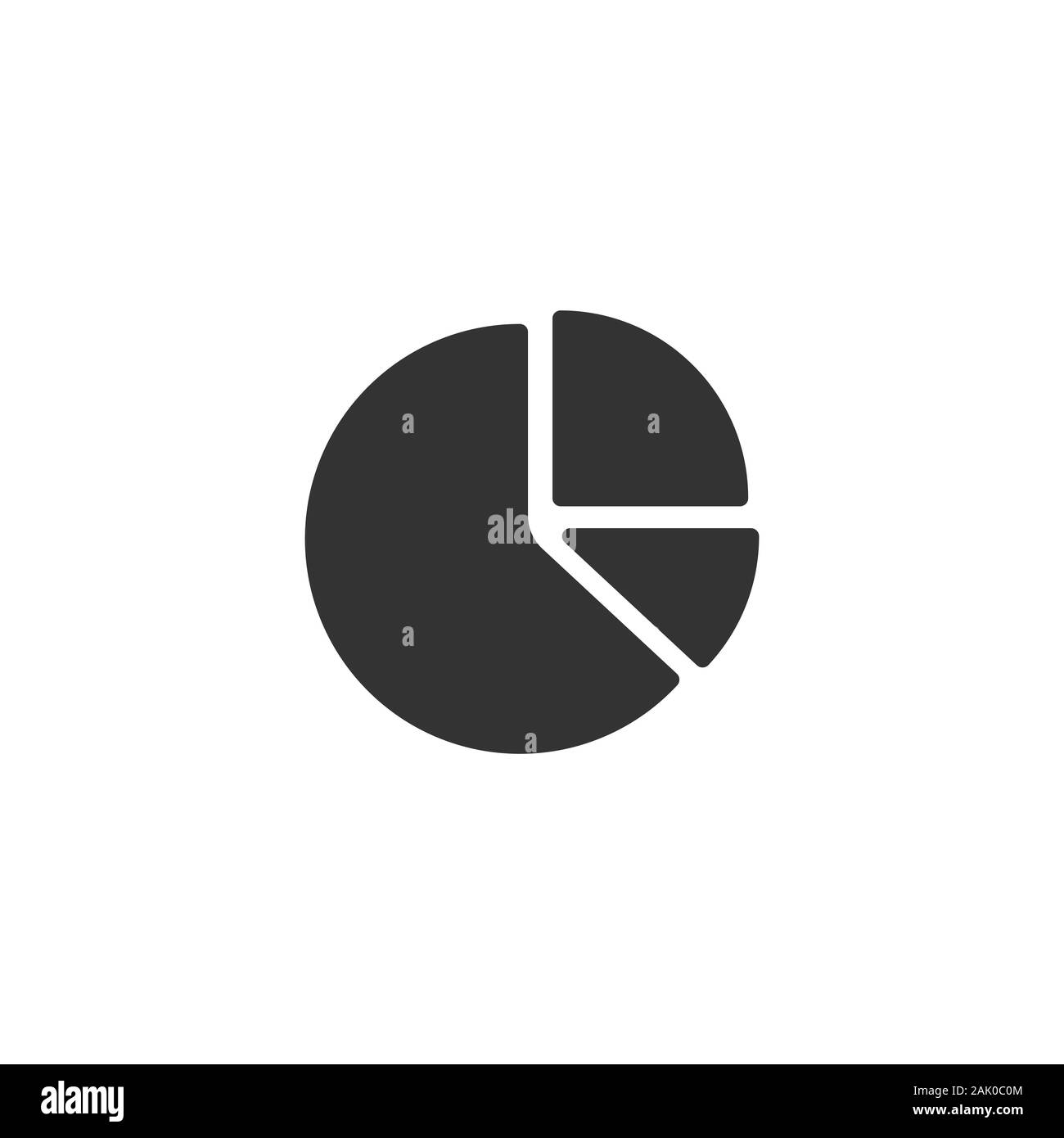 Chart icon in flat style. Diagram vector illustration on white isolated ...