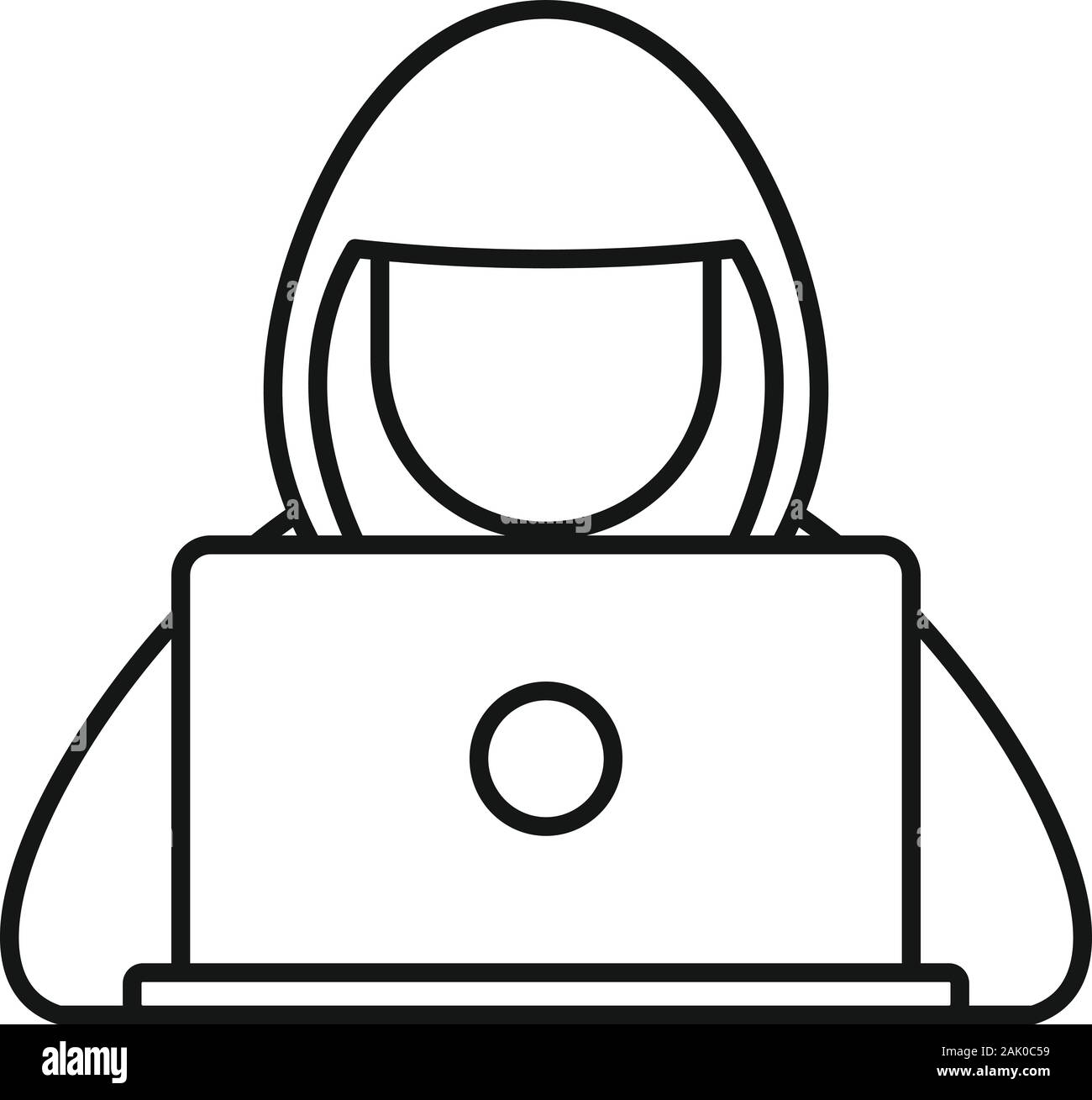 Hacker hood icon. Outline hacker hood vector icon for web design ...