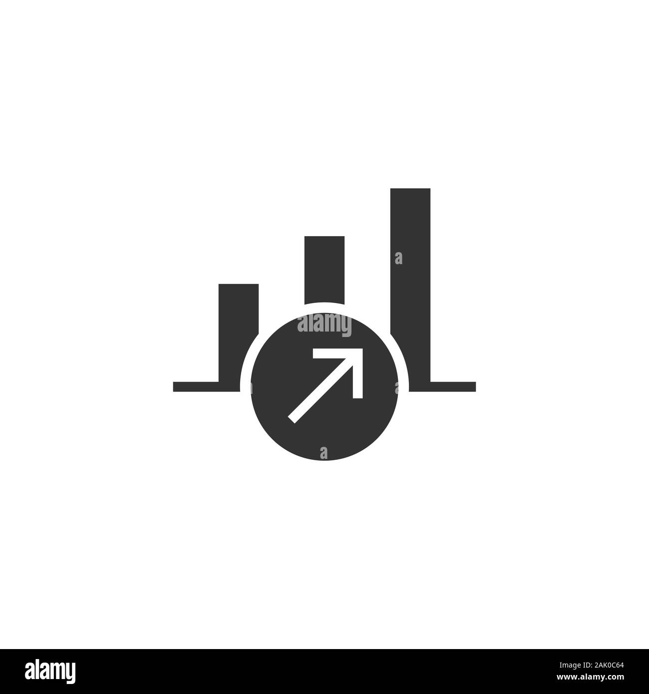 Market trend icon in flat style. Growth arrow with magnifier vector ...