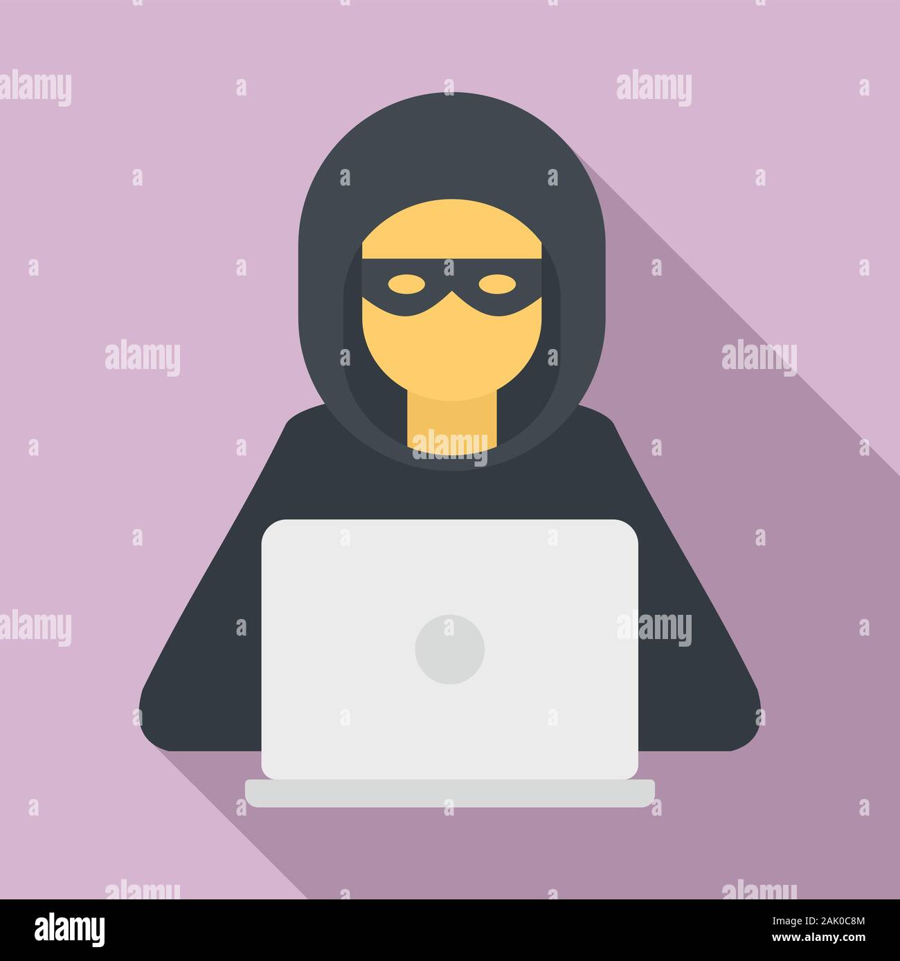 Hacker man icon. Flat illustration of hacker man vector icon for web ...