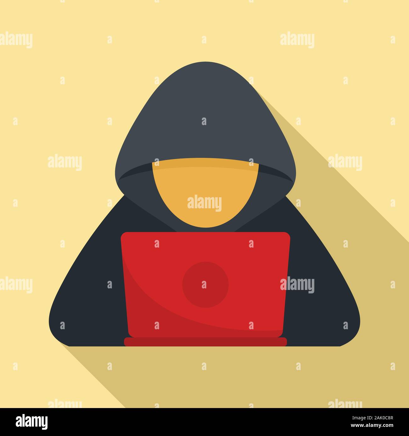 Cyber hacker icon. Flat illustration of cyber hacker vector icon for ...