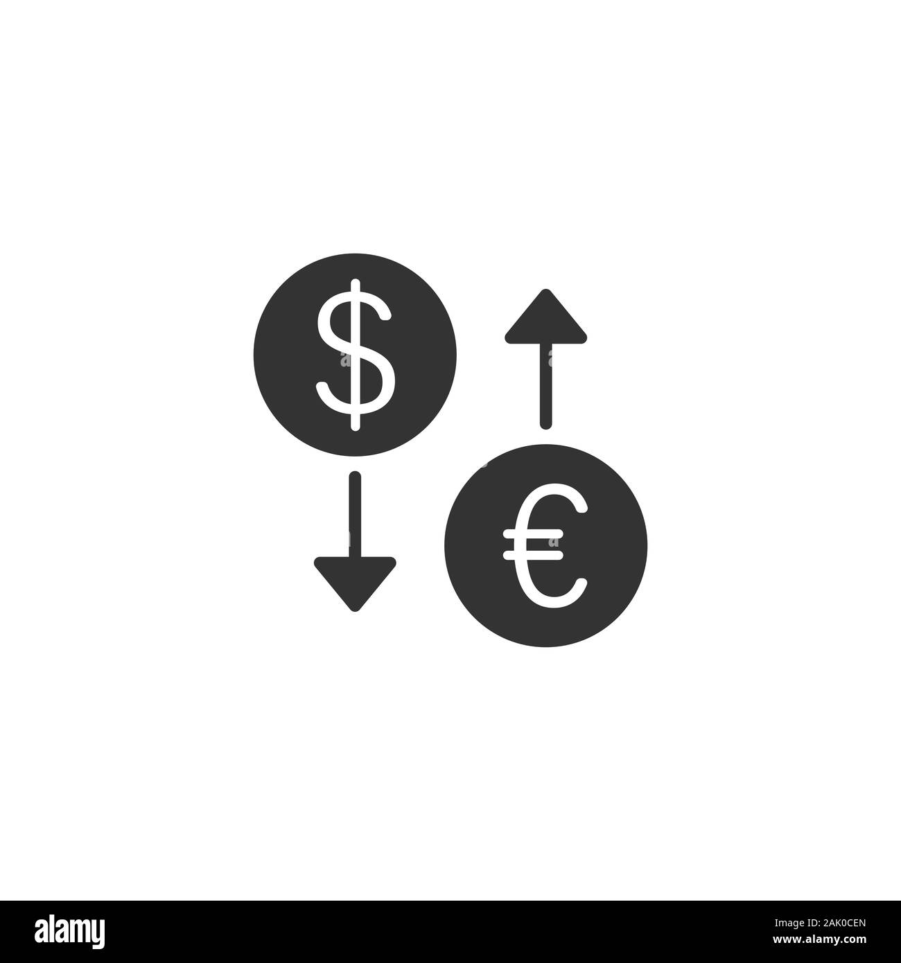 Currency exchange icon in flat style. Dollar euro transfer vector ...