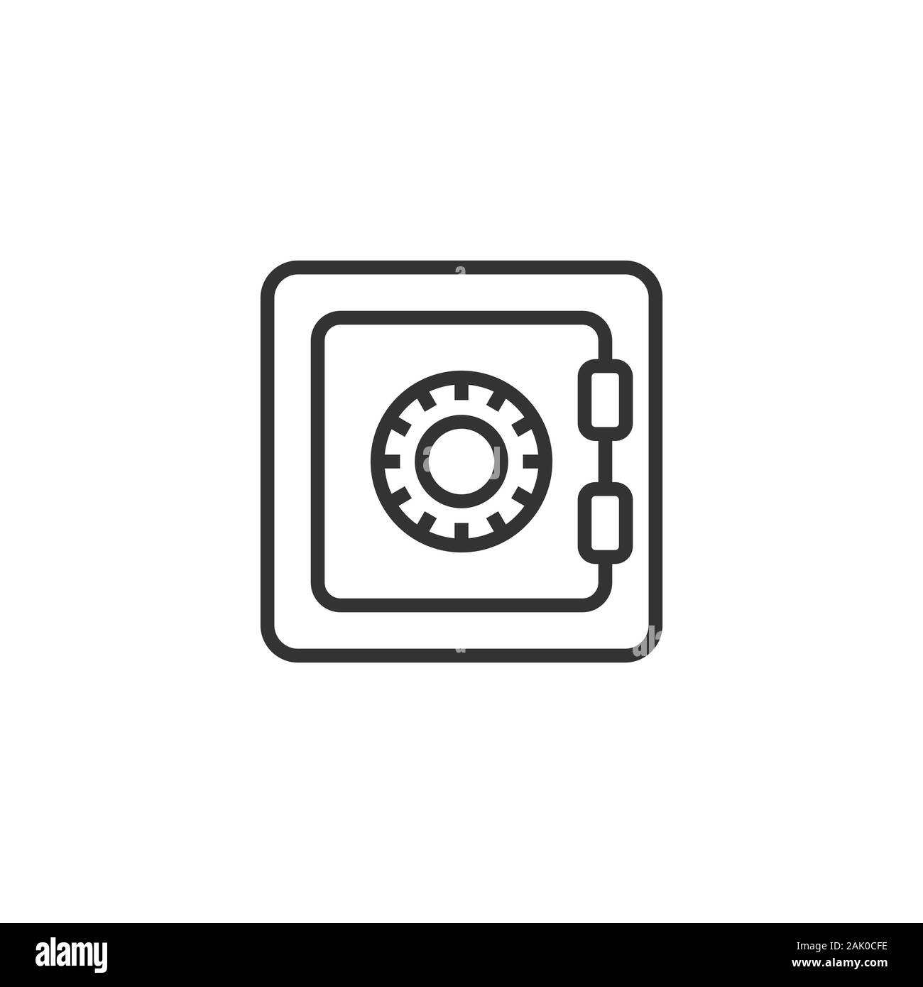 Safe money icon in flat style. Strongbox vector illustration on white ...