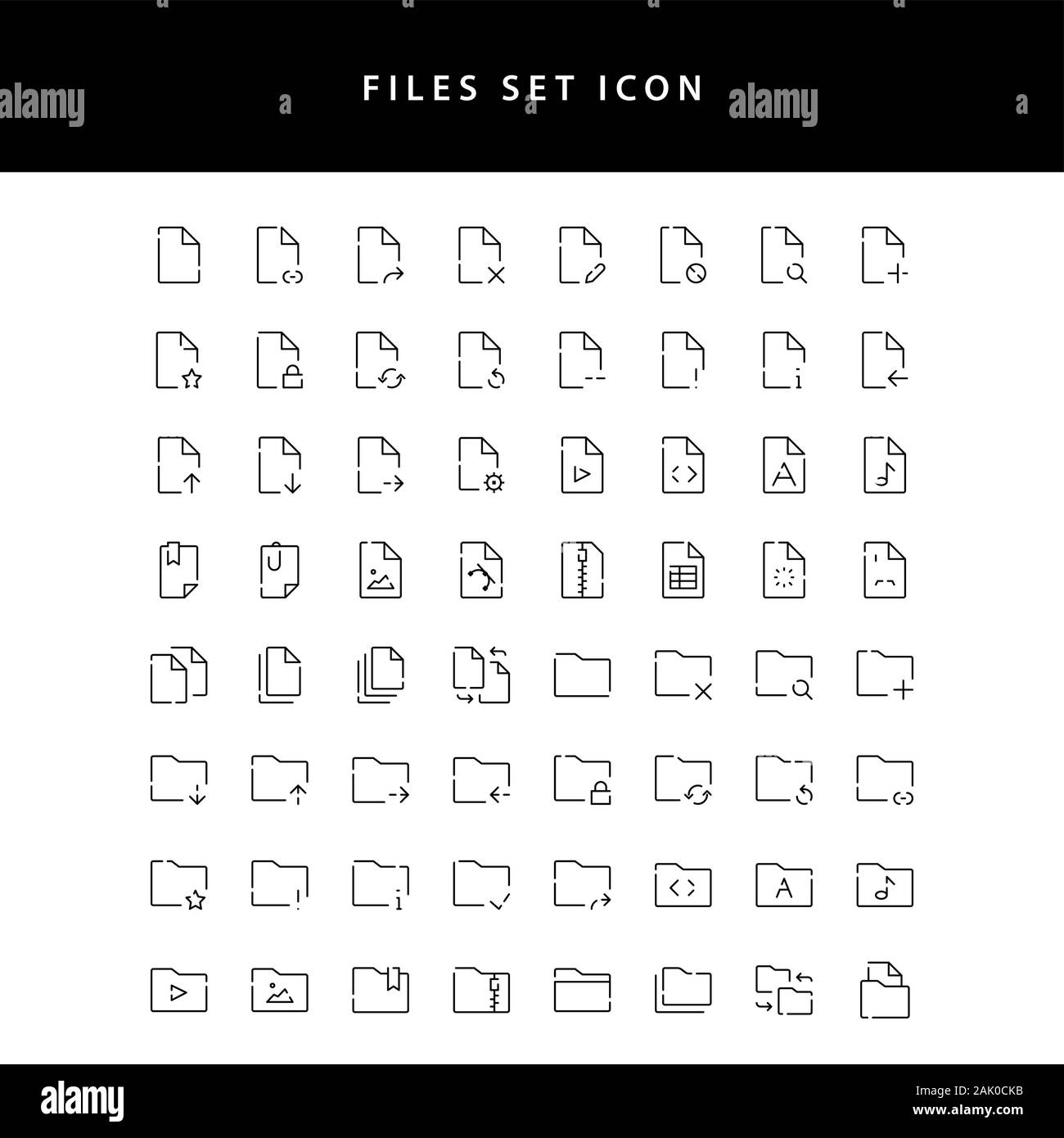 Document Files icon outline set Stock Vector Image & Art - Alamy