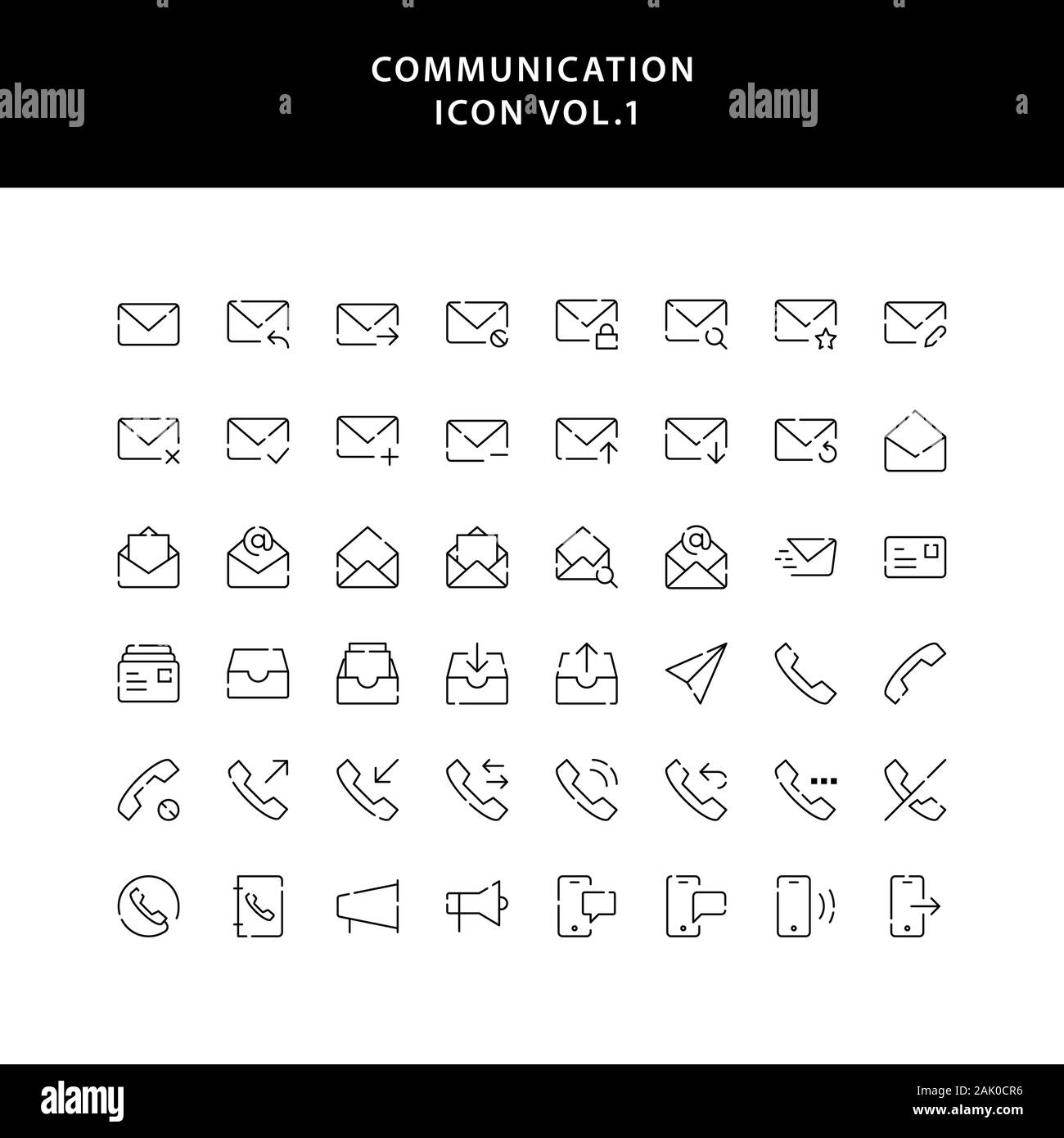 Communication media line filled Stock Vector Images - Alamy