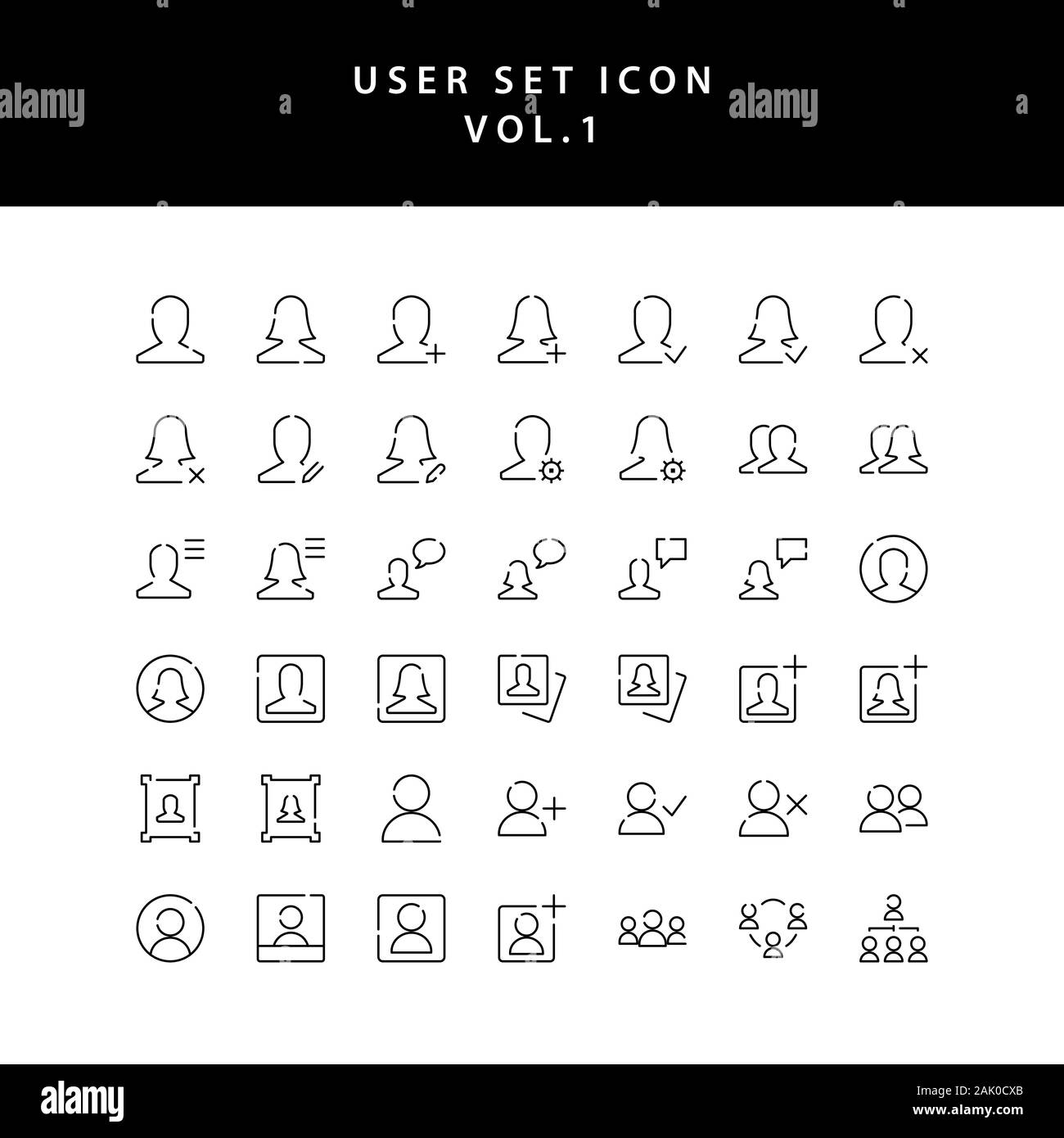 user outline icon set vol1 Stock Vector Image & Art - Alamy