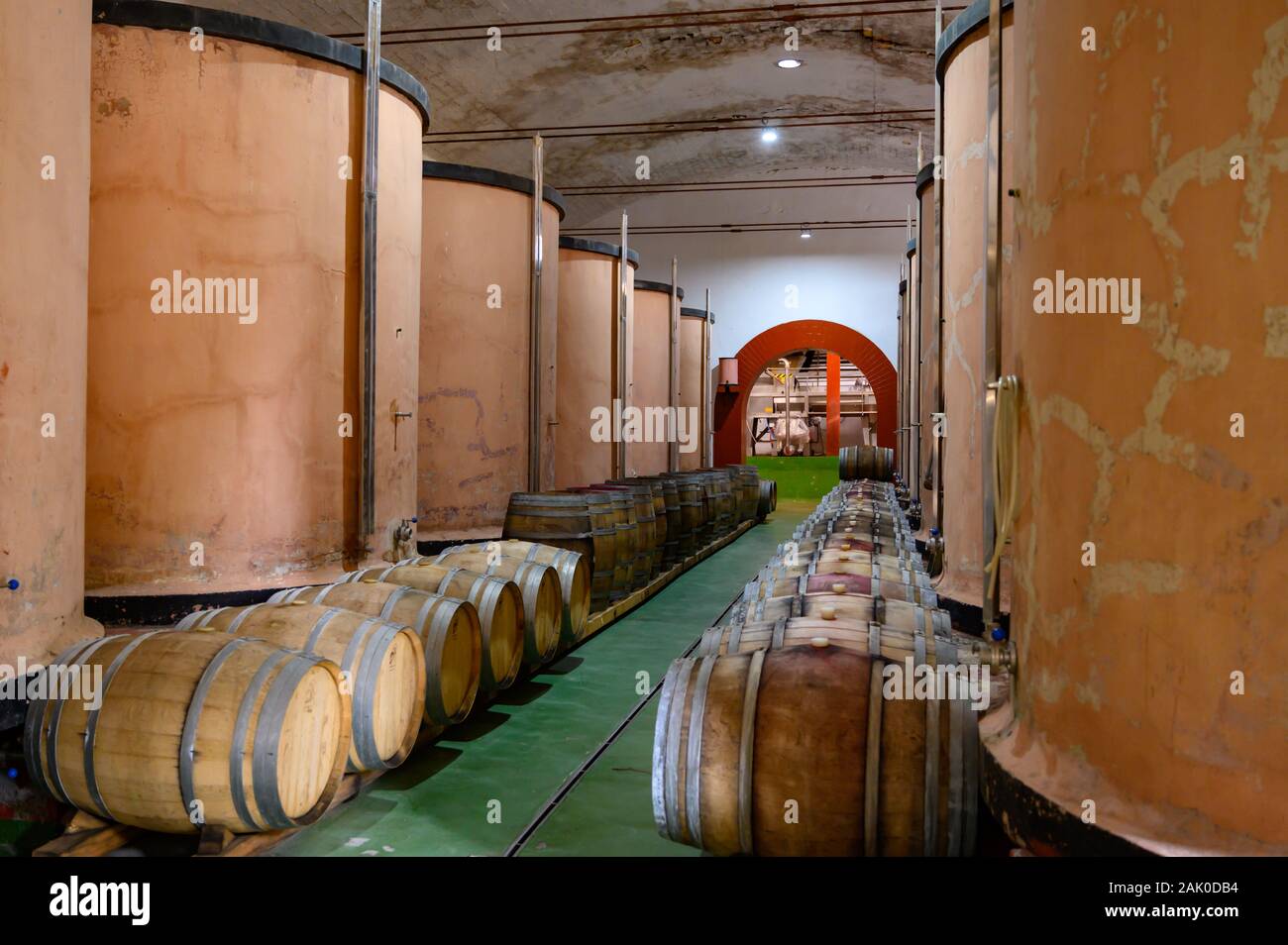 Traditional winery bodega on south of La Palma island with steel or ...