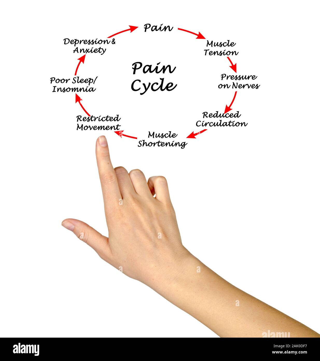 Eight Steps in Cycle of Pain Stock Photo - Alamy