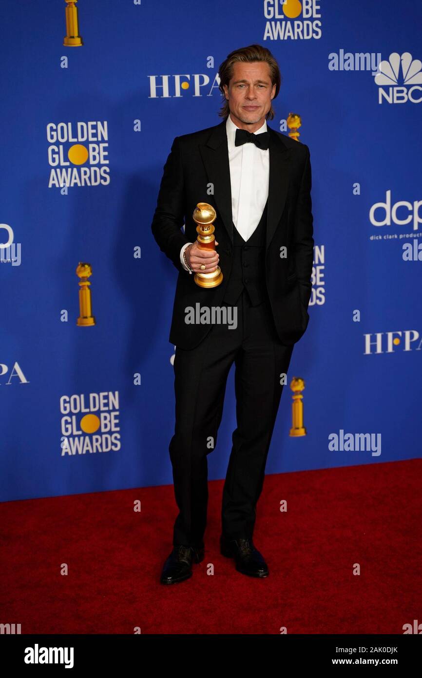 Brad Pitt, winner of Best Performance by a Supporting Actor in a Motion ...