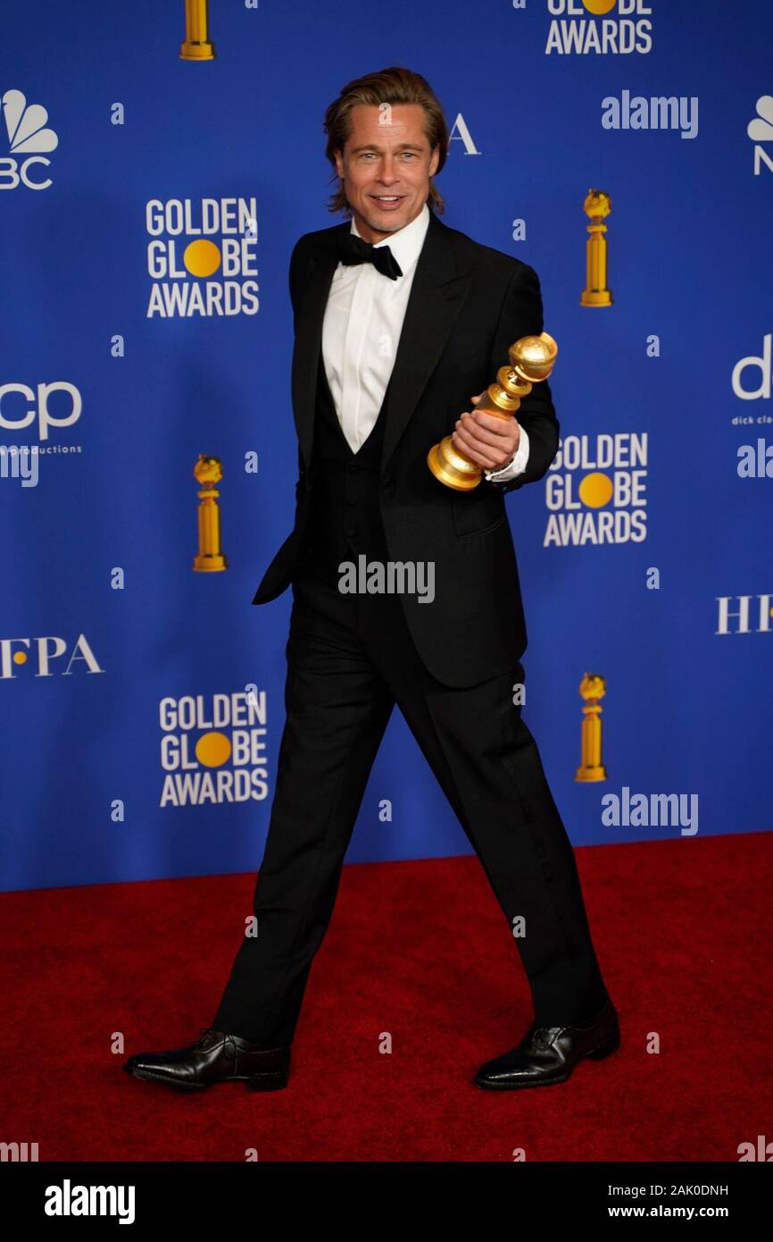 Brad Pitt, winner of Best Performance by a Supporting Actor in a Motion ...