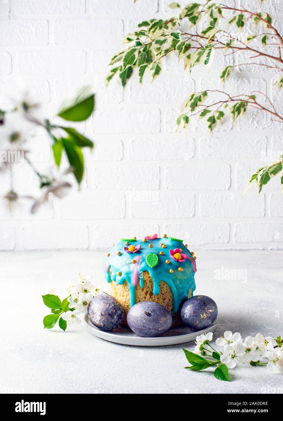 Traditional Easter cake with topping Stock Photo - Alamy