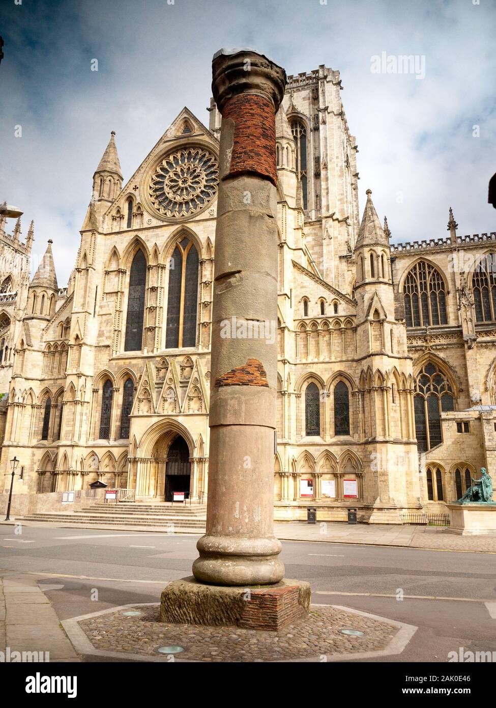 Roman Column outside of York Minster Stock Photo - Alamy