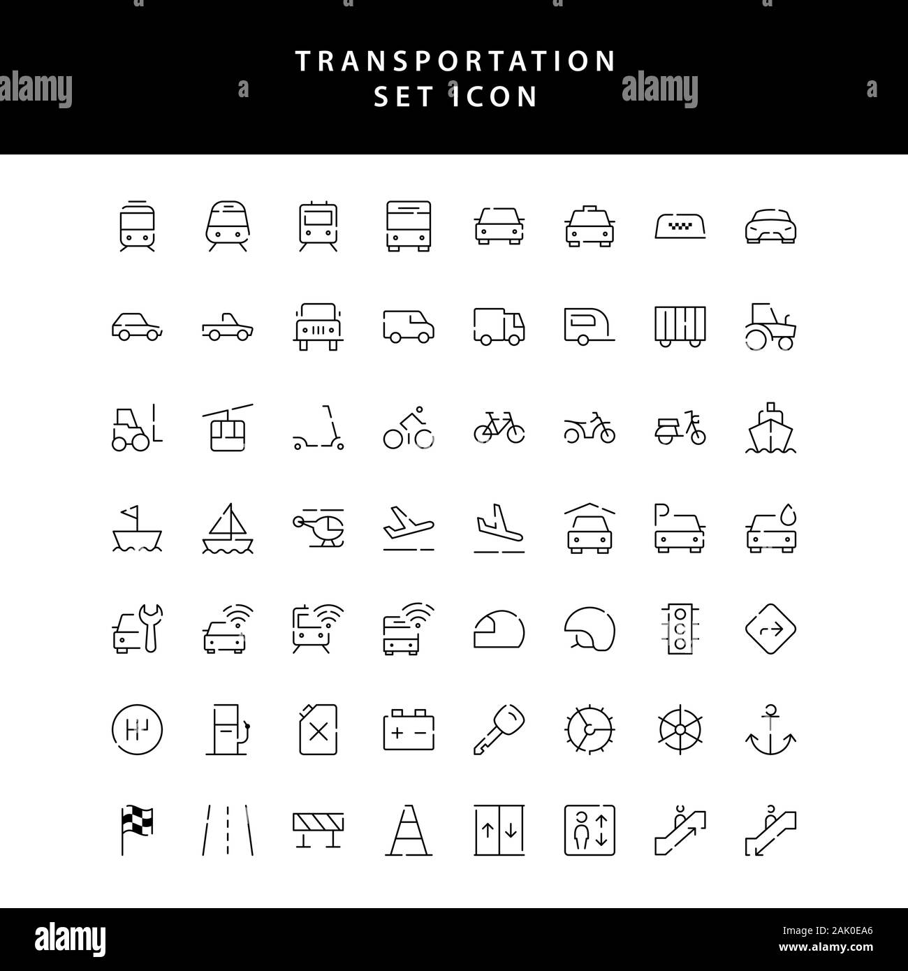 transportation outline icon set Stock Vector Image & Art - Alamy