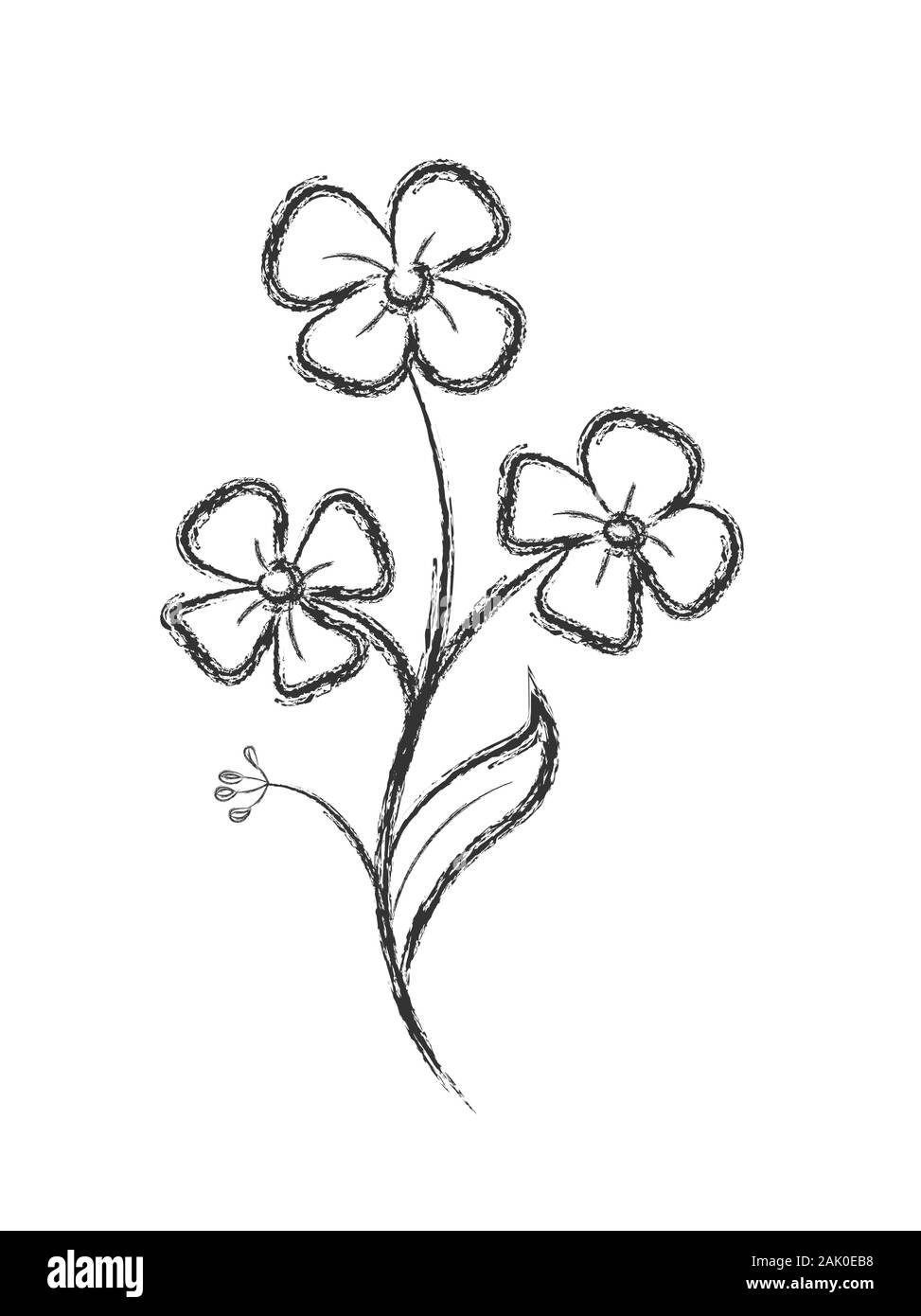 Vector pencil sketch of a flower with sticky notes. Flat Doodle style ...