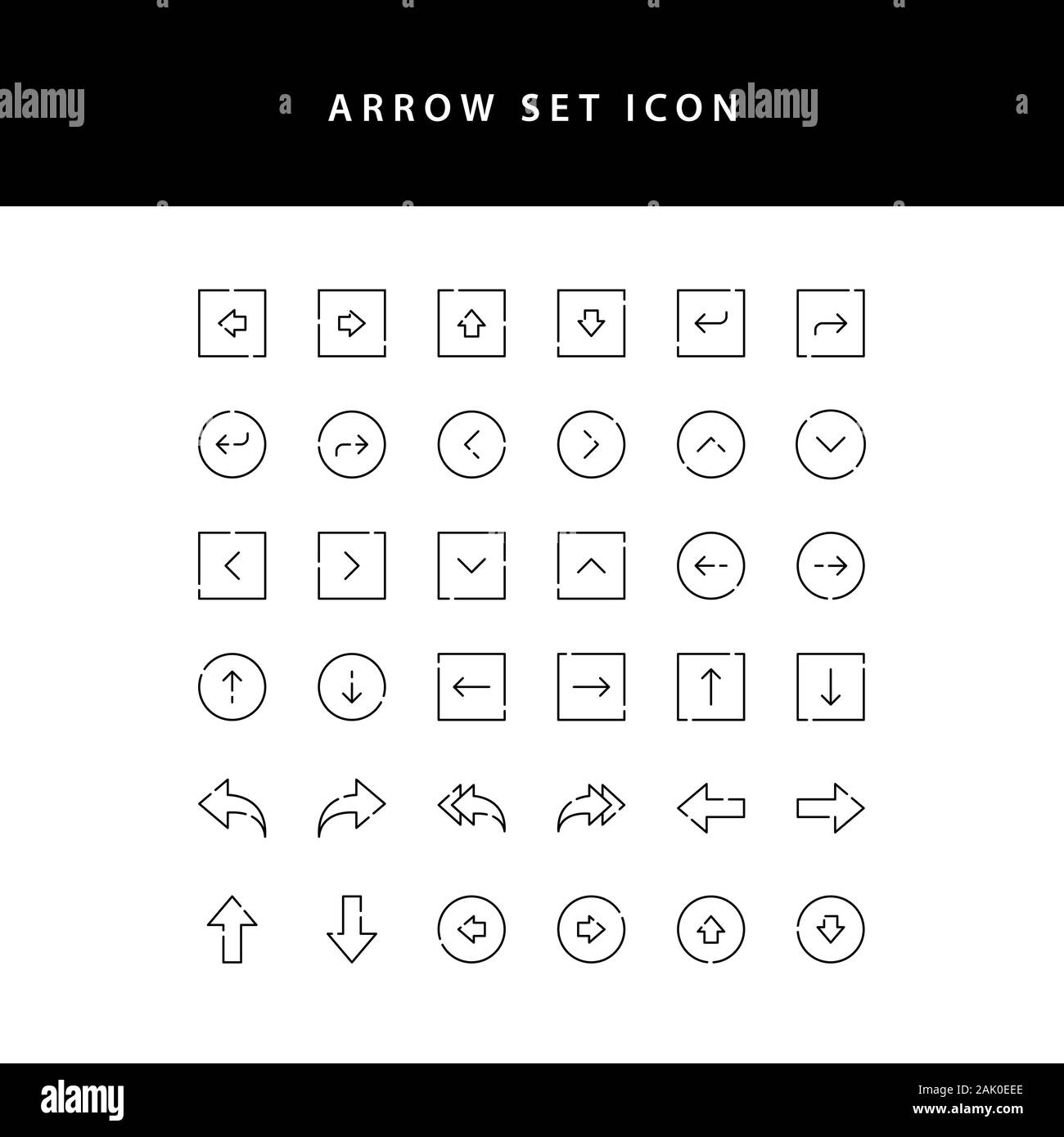 arrows icons set outline Stock Vector Image & Art - Alamy