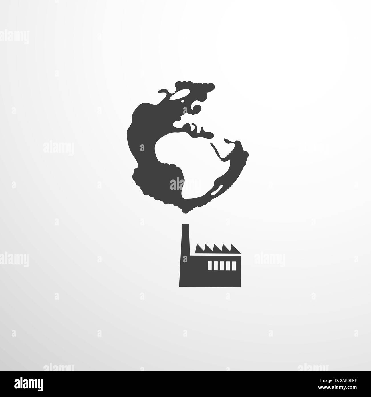 Global Industrial Pollution - Eco Earth Globe Concept, Flat Design ...