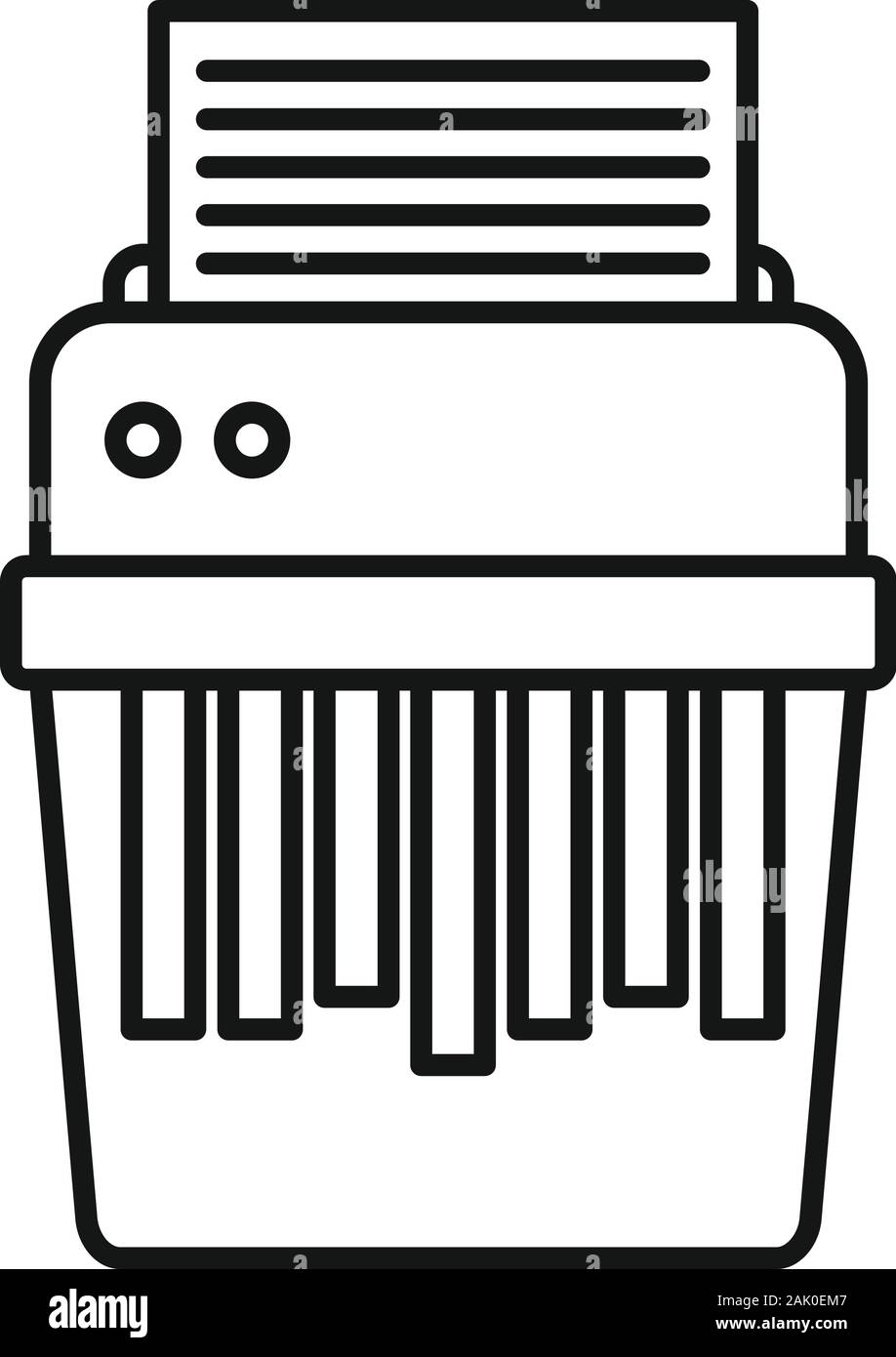 Shredder icon. Outline shredder vector icon for web design isolated on ...
