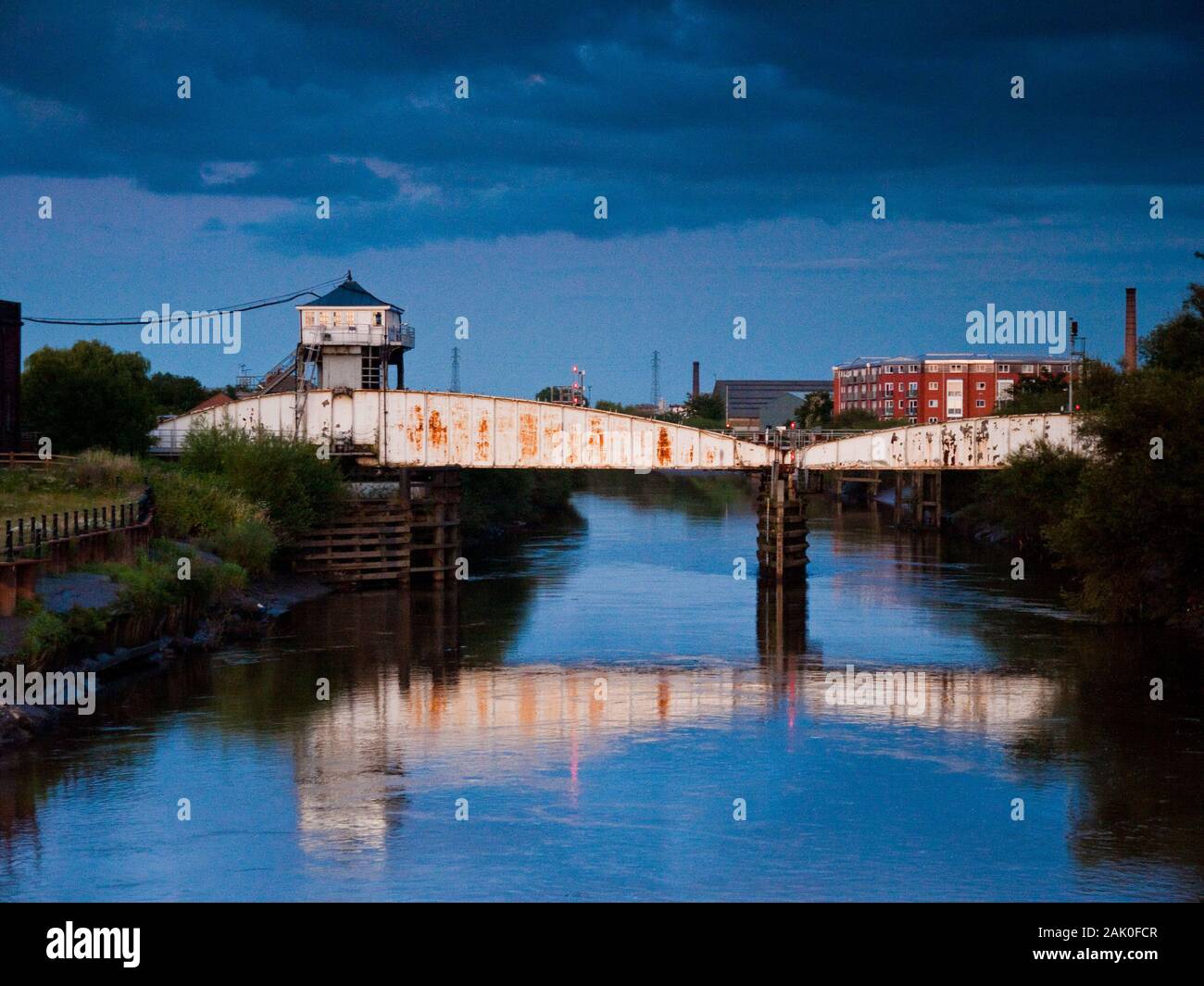 Swing bridge over the River Ouse near Selby, Yorkshire, UK Stock Photo ...