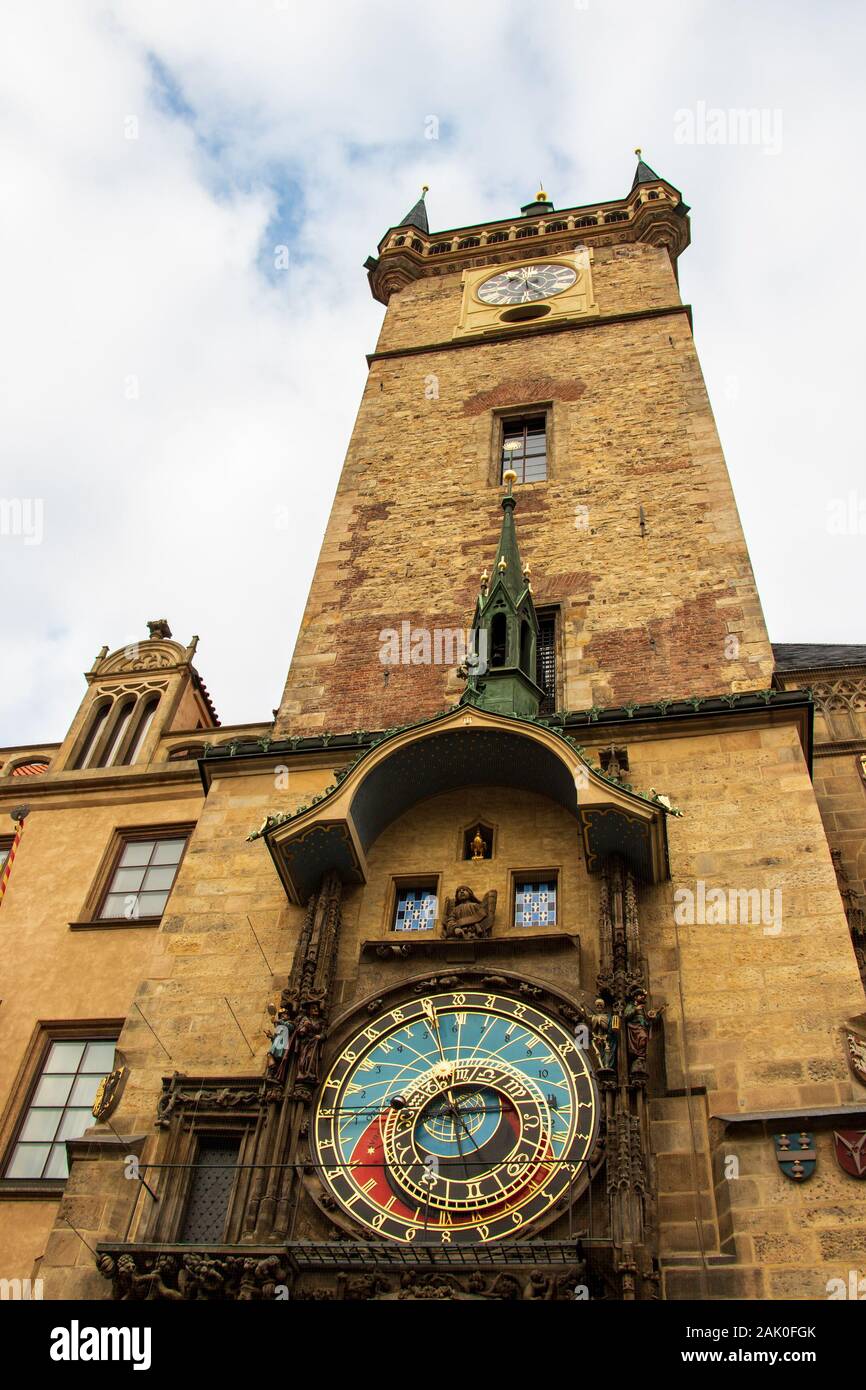 the old town hall with astronomical clock close up Stock Photo - Alamy