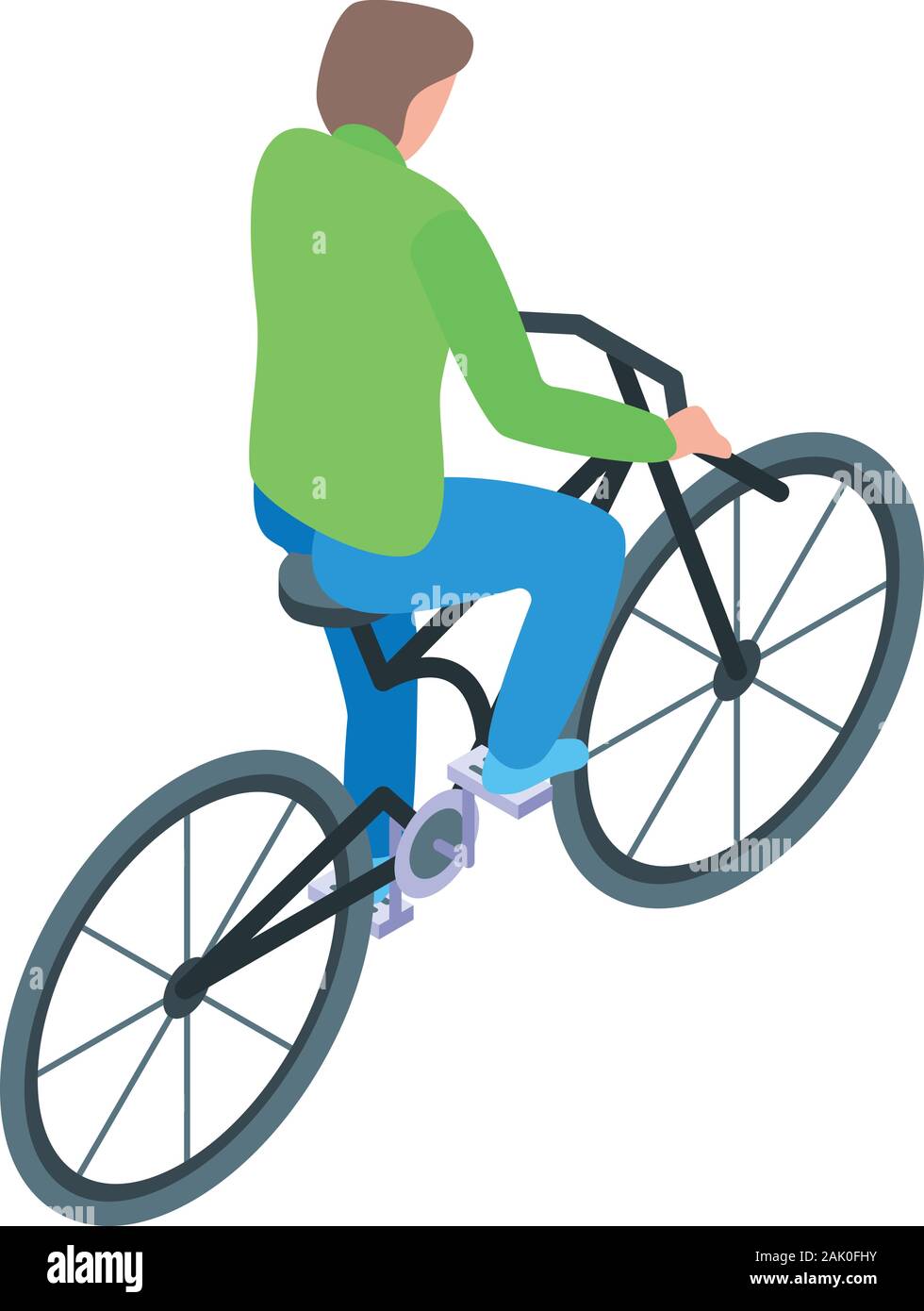 Man ride bike icon, isometric style Stock Vector Image & Art - Alamy