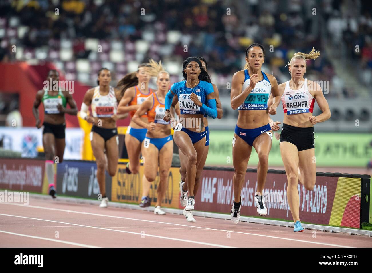 DOHA - QATAR - OCT 3: Erica Bougard (USA) Katarina Johnson-Thompson (GB ...