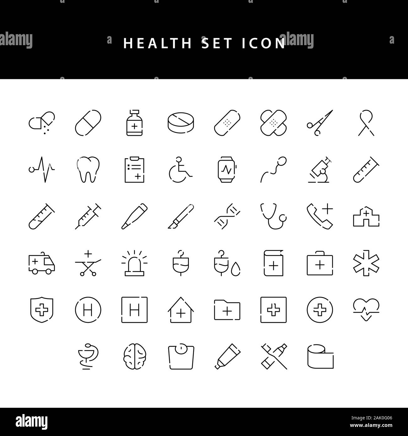 healt icon set outline set Stock Vector Image & Art - Alamy