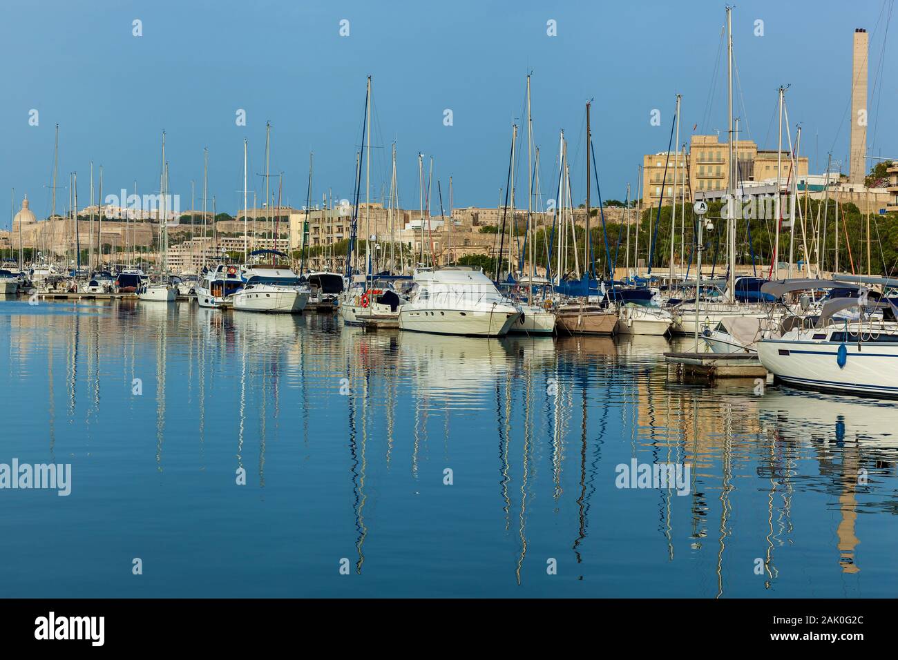 Luxury lifestyle palm trees yachts port marina hi-res stock photography ...