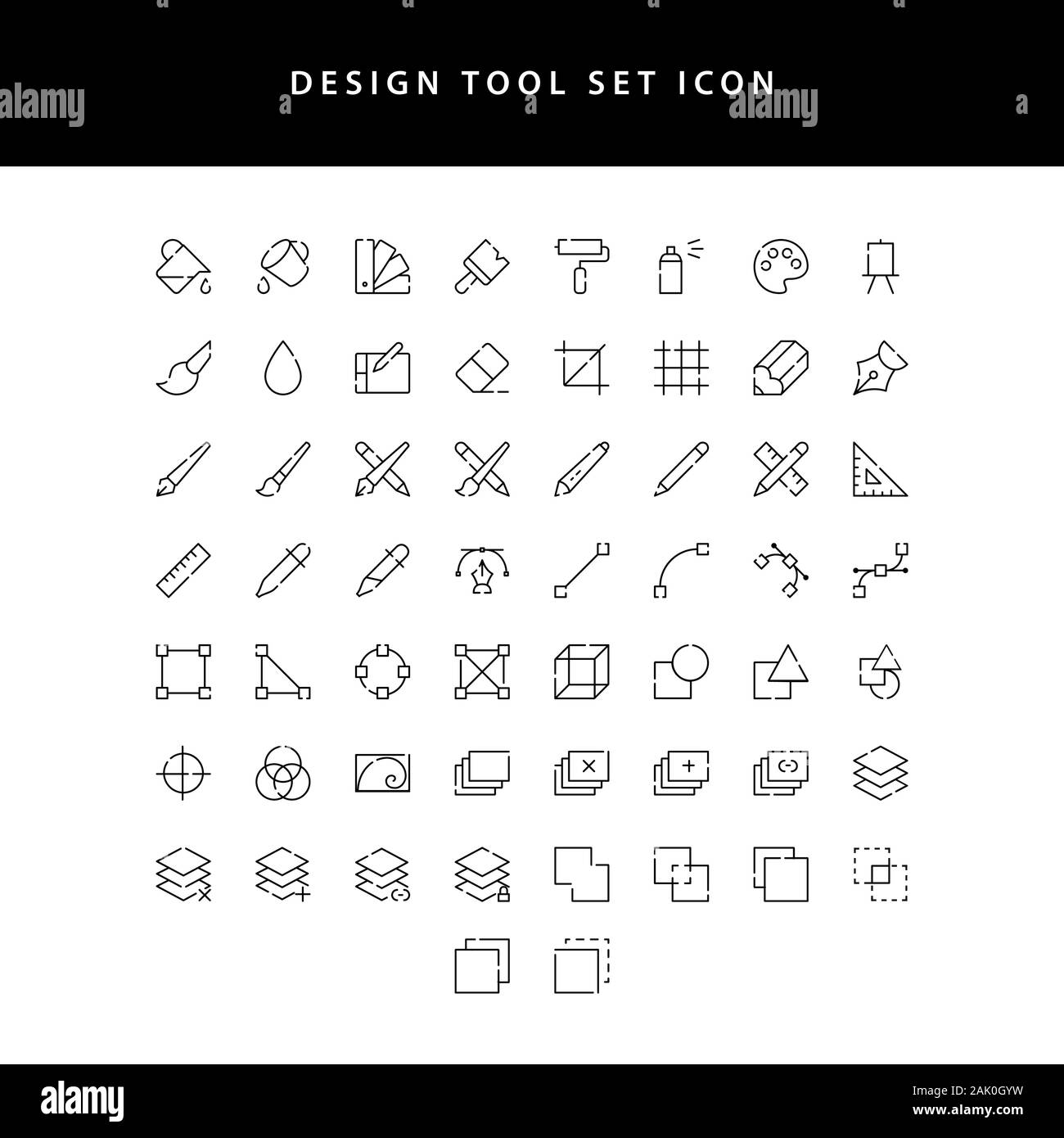 vector illustration icons set of graphic designer items and tools ...
