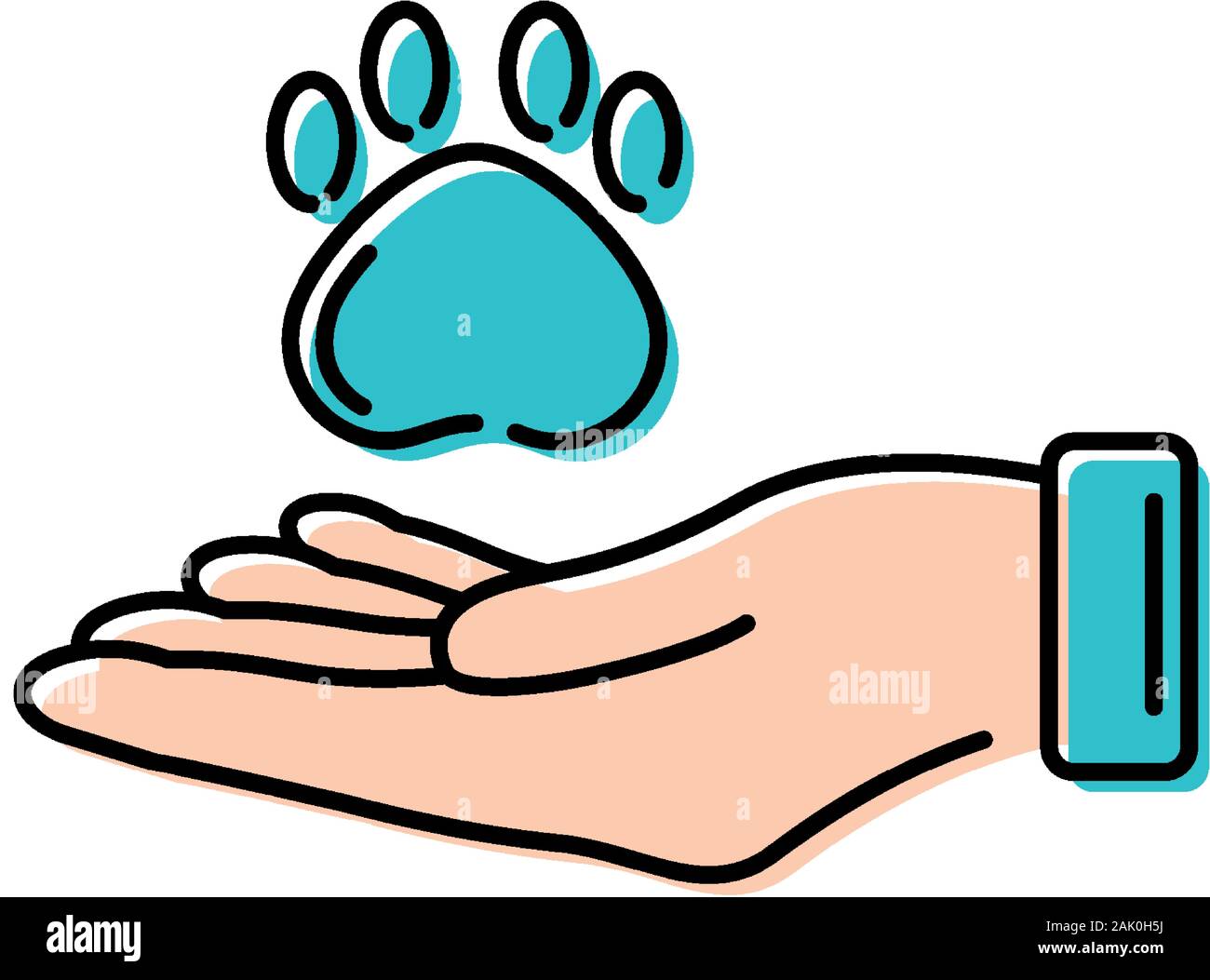 paw print mascot in hand Stock Vector Image & Art - Alamy