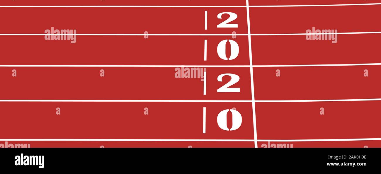 finish line track running 2020 year. sports background Stock Vector ...