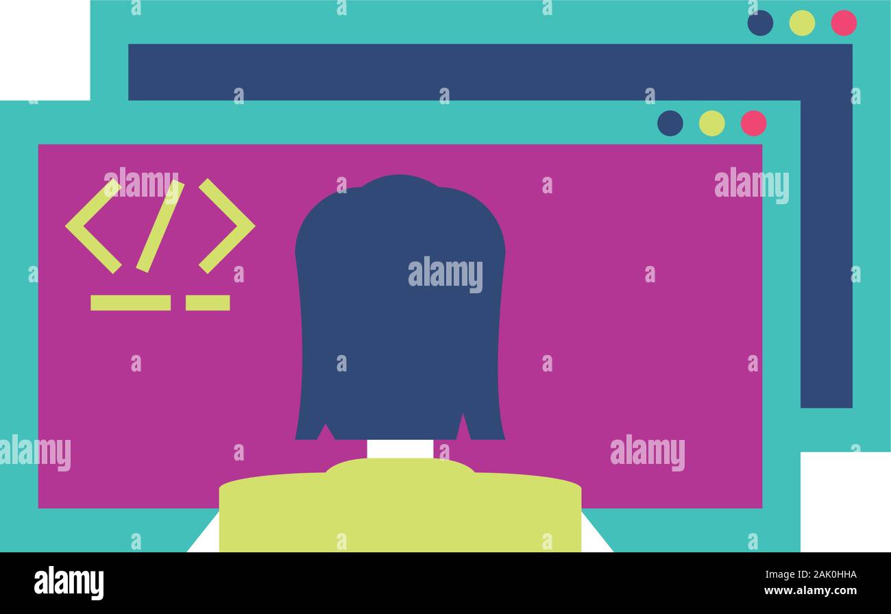 Website Code And Girl Design Programming Web Designer Technology Internet Media Modern And 