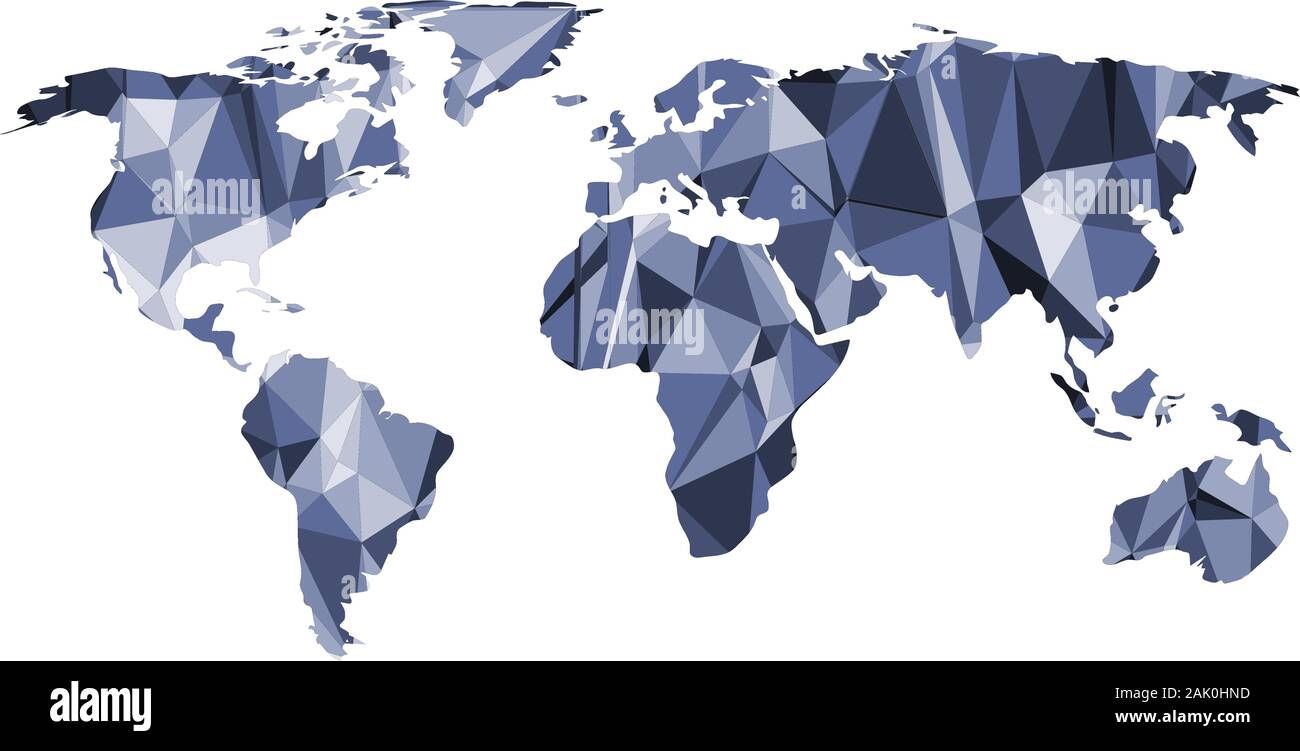 Vector polygonal world map. Low poly design. Origami planet ... Vector polygonal world map. Low poly design. Origami planet ...
