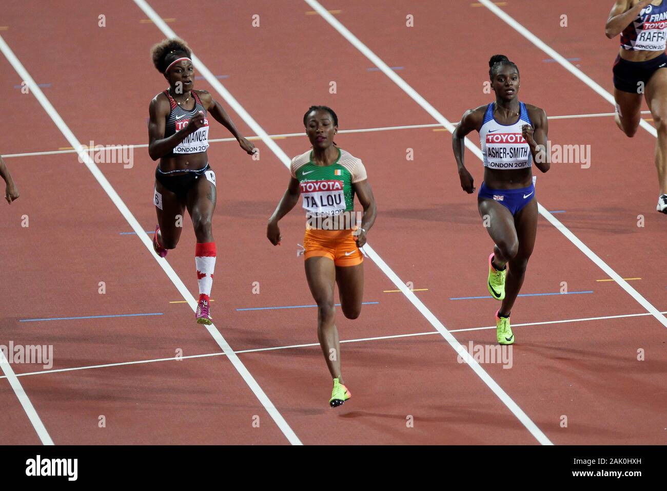Crystal Emmanuel (Canada) ,Marie-Josée Ta Lou (Cote d'Ivoire) and Dina ...