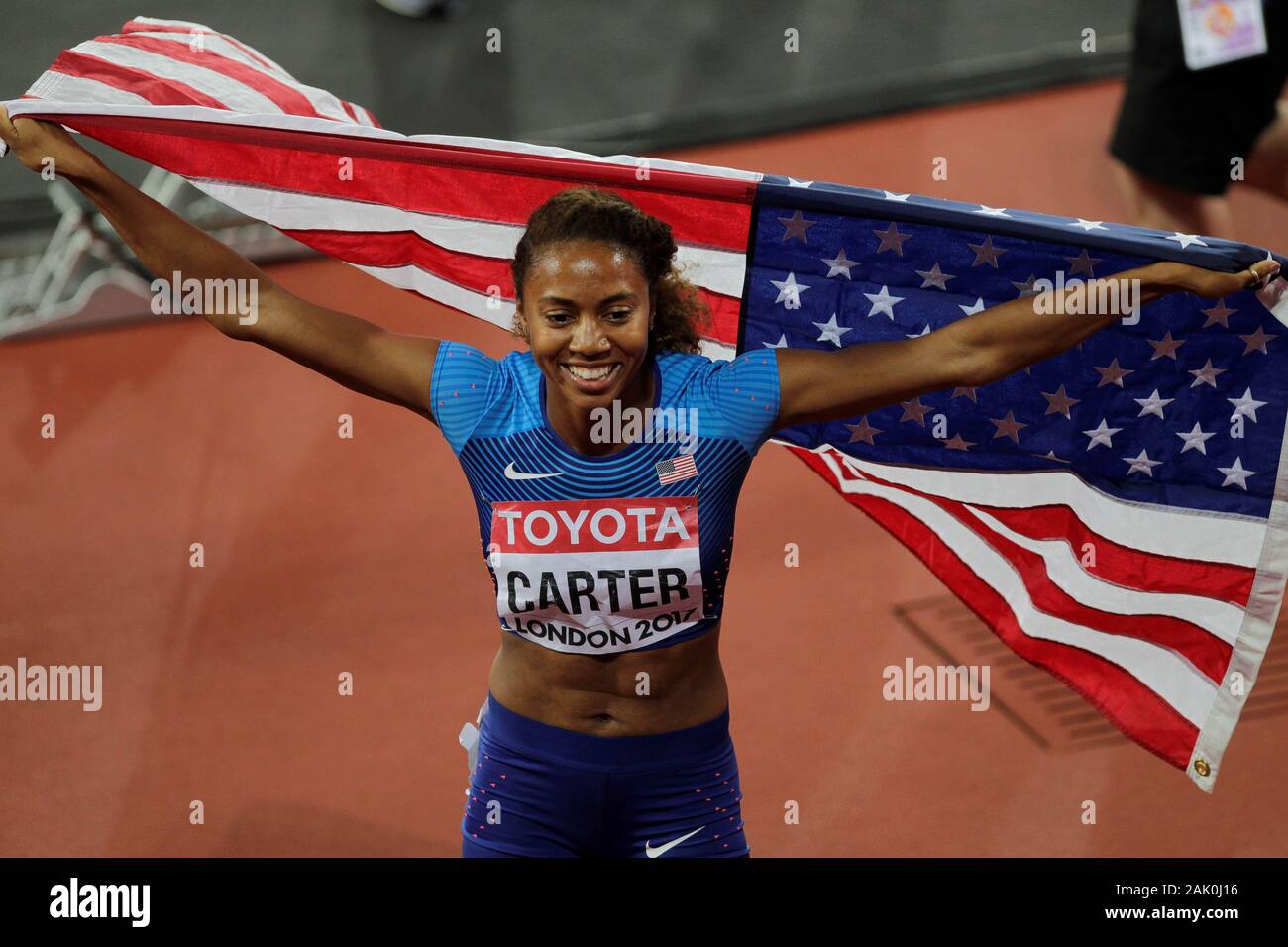 Kori Carter (USA) during the Final 400m Hurdles Women of the IAAF World ...