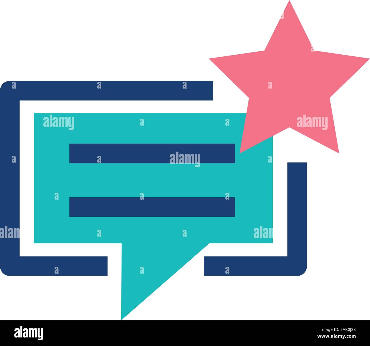 Communication bubble and star design, Message discussion conversation ...