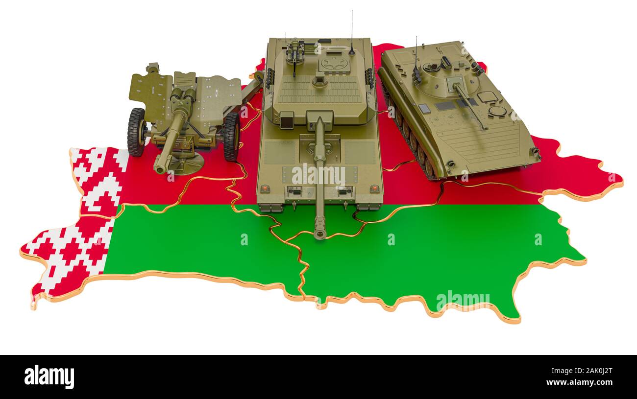Combat vehicles on Belorussian map. Military defence of Belarus concept ...