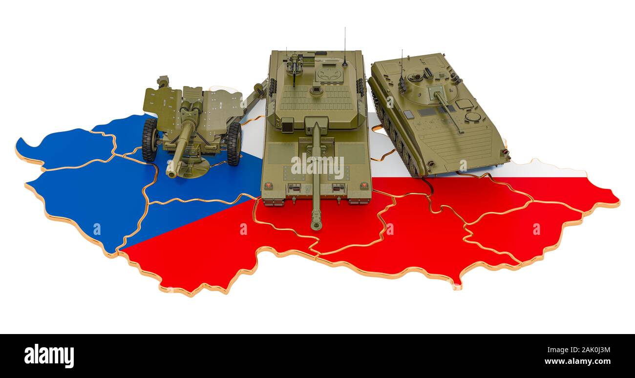 Combat vehicles on Czech Republic map. Military defence of Czech ...