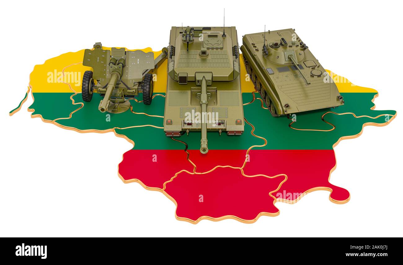 Combat vehicles on Lithuanian map. Military defence of Lithuania ...