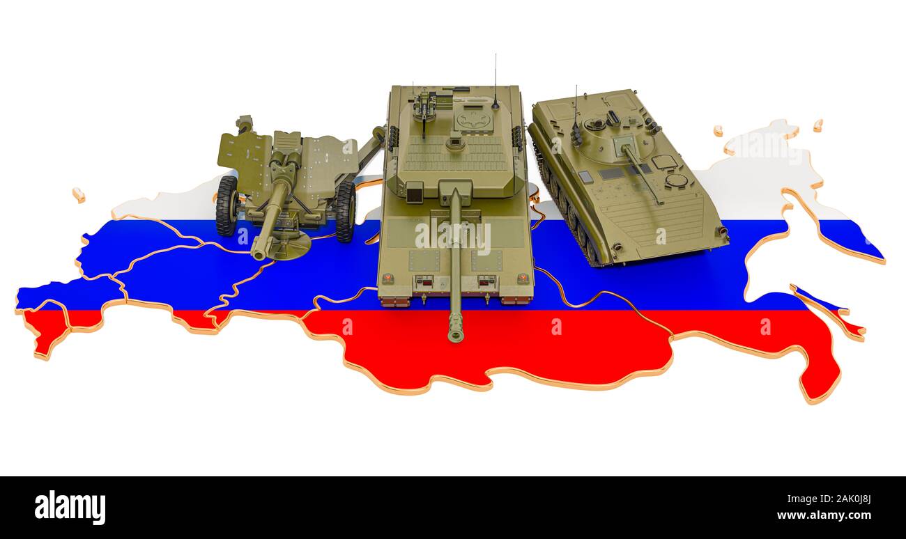 Combat vehicles on the Russian Federation map. Military defence of ...