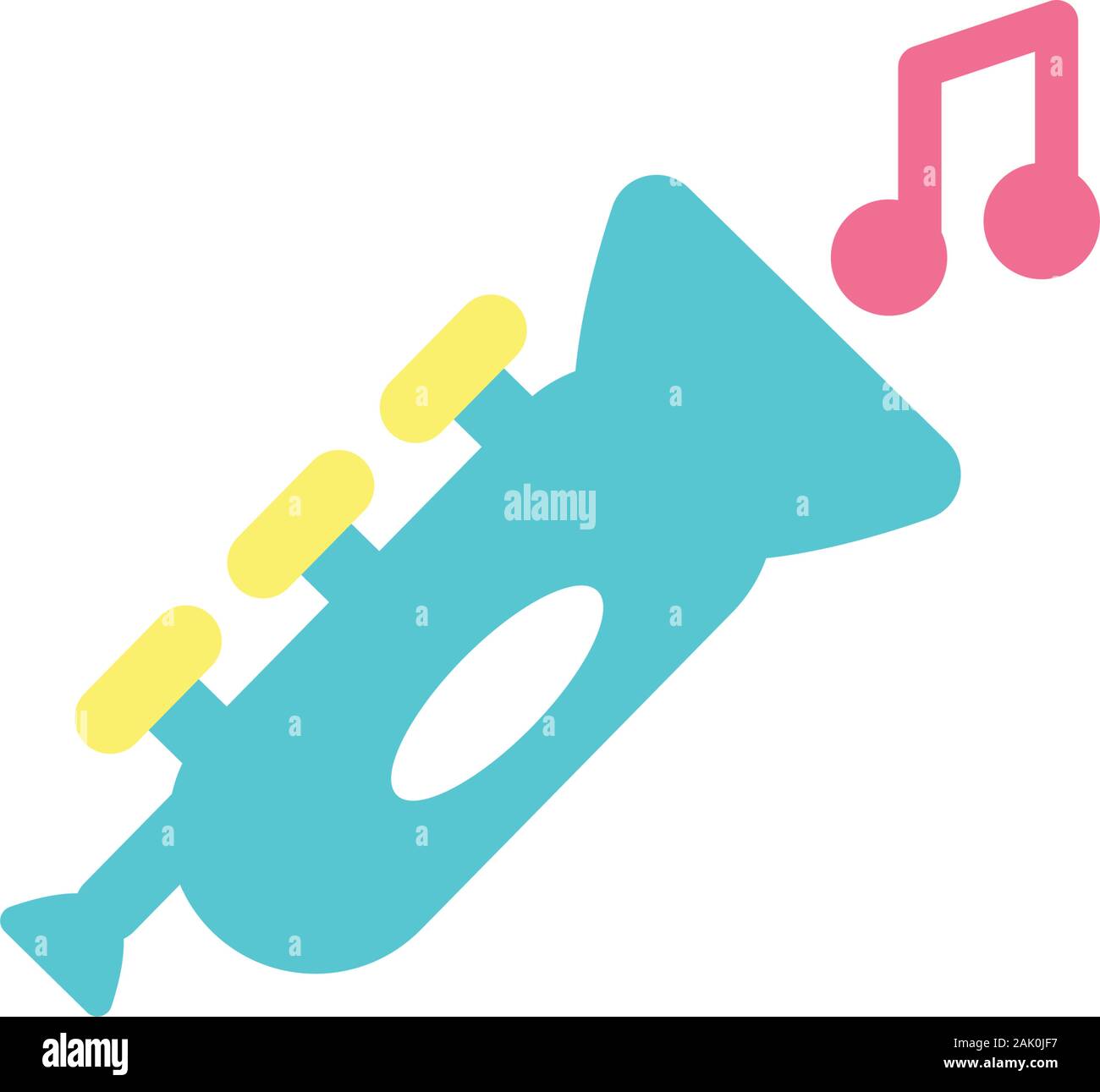 trumpet toy and music note design of Childhood play fun kid game gift ...