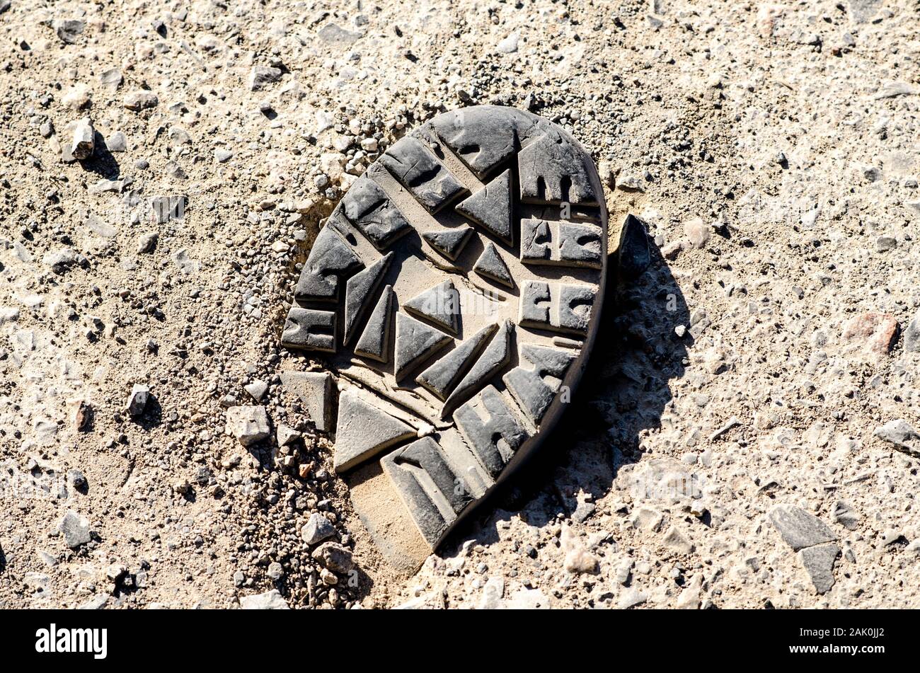 Moonwalk like scenario with a shoe sole Stock Photo - Alamy