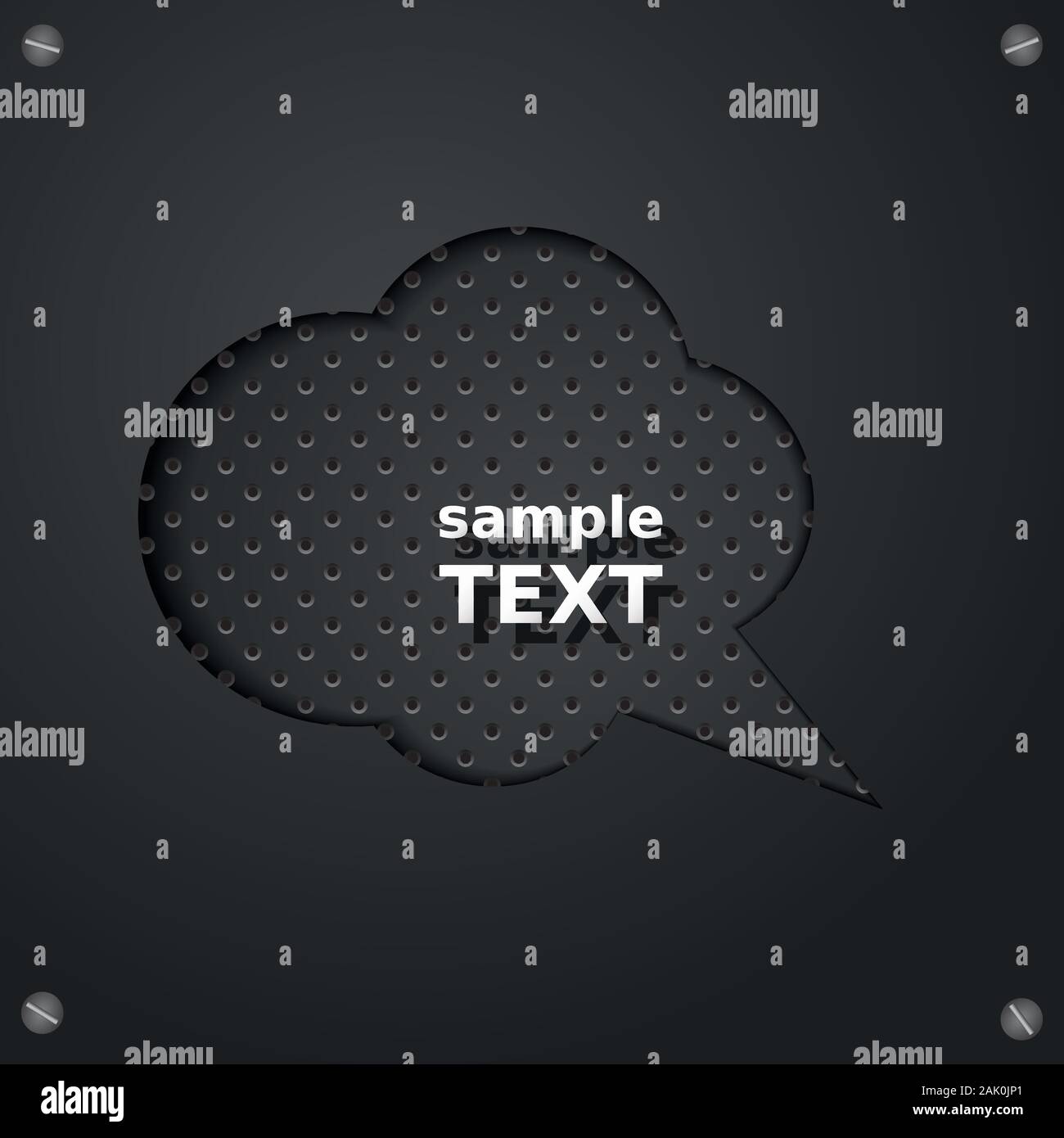 Abstract Dark Metallic Speech Bubble Concept Design - Illustration in ...