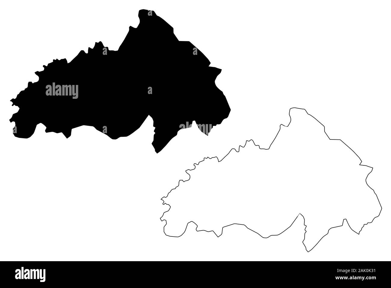 Berea District (Districts of Lesotho, Kingdom of Lesotho) map vector ...